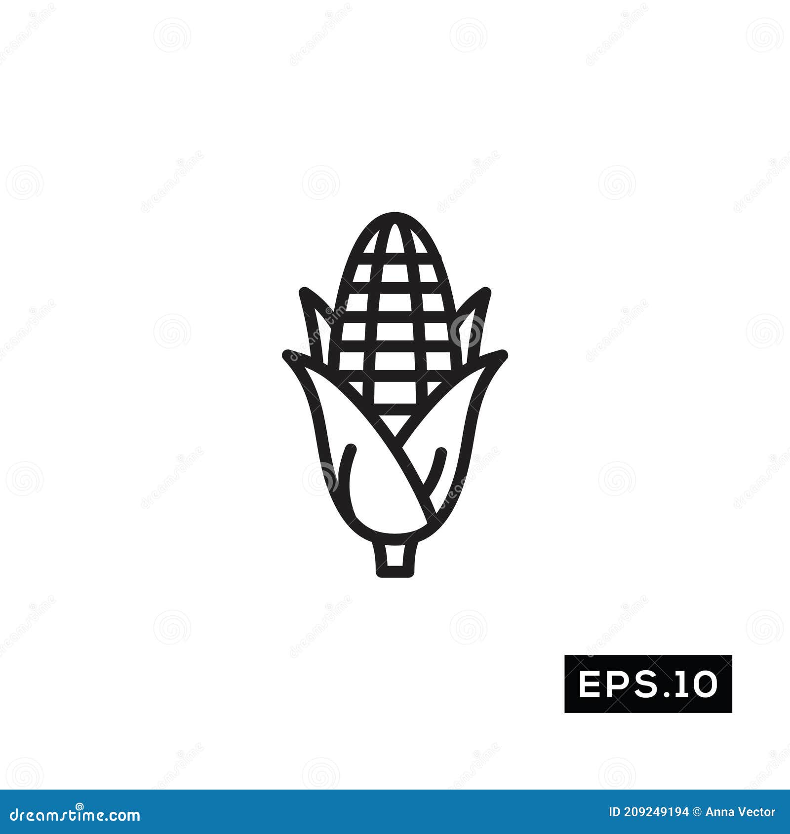 Corn Line Icon Vector. Corn Symbol Vector Stock Vector - Illustration ...