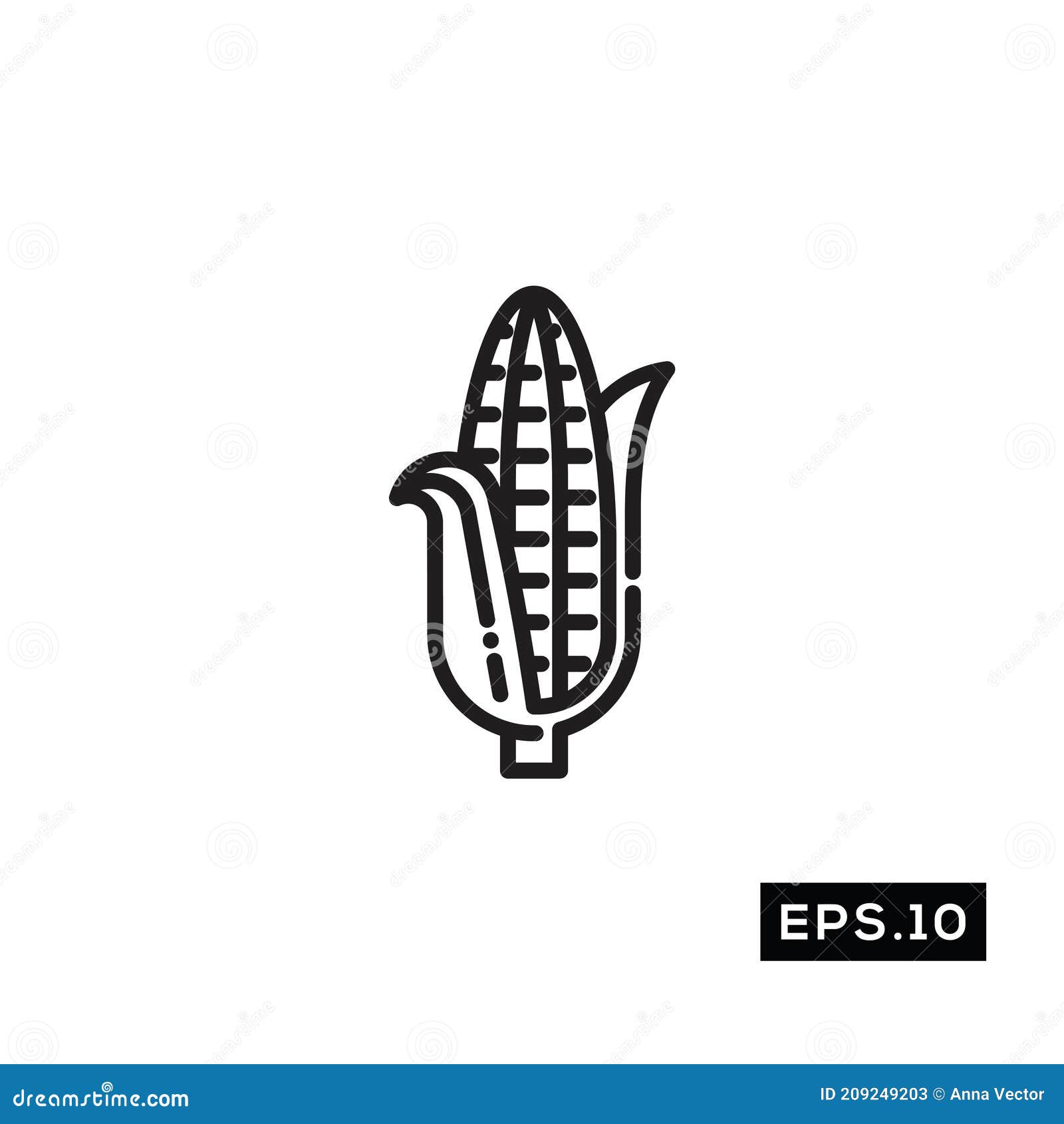 Corn Line Icon Vector. Corn Symbol Vector Stock Vector - Illustration ...