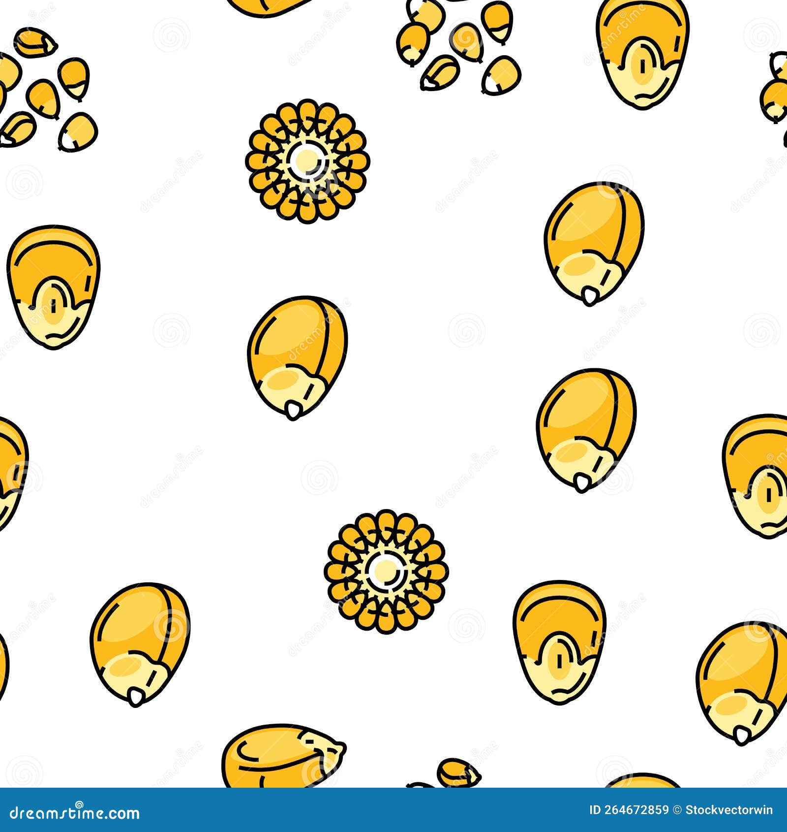 Corn Maize Green, Cob Sweet Vector Seamless Pattern Stock Illustration ...