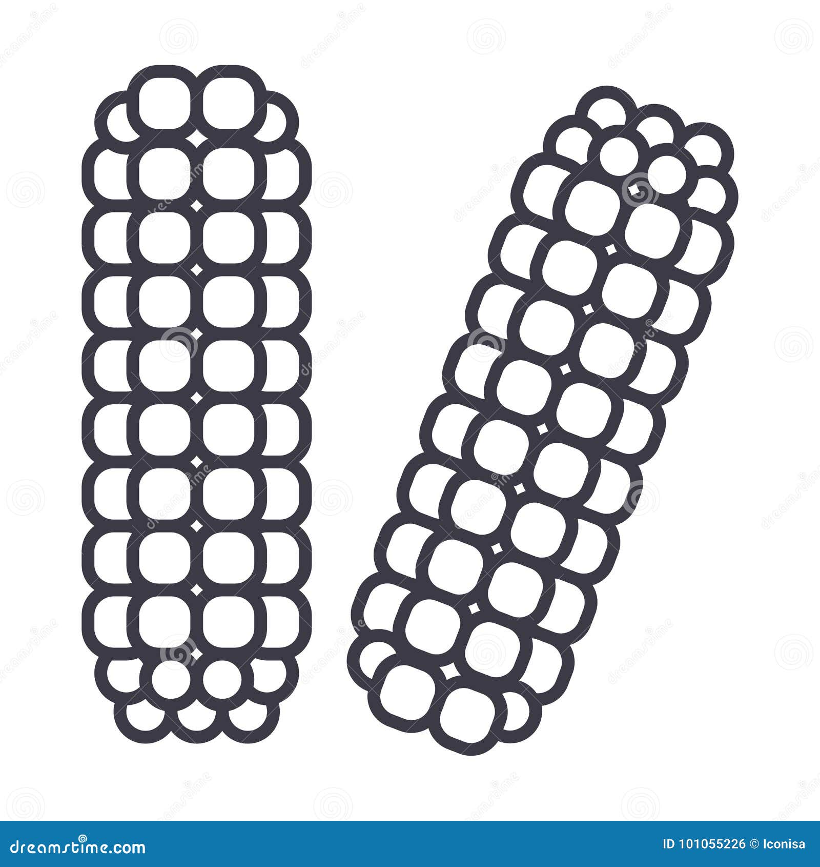 Corn Maize Vector Line Icon Sign Illustration On Background Editable Strokes Stock Vector