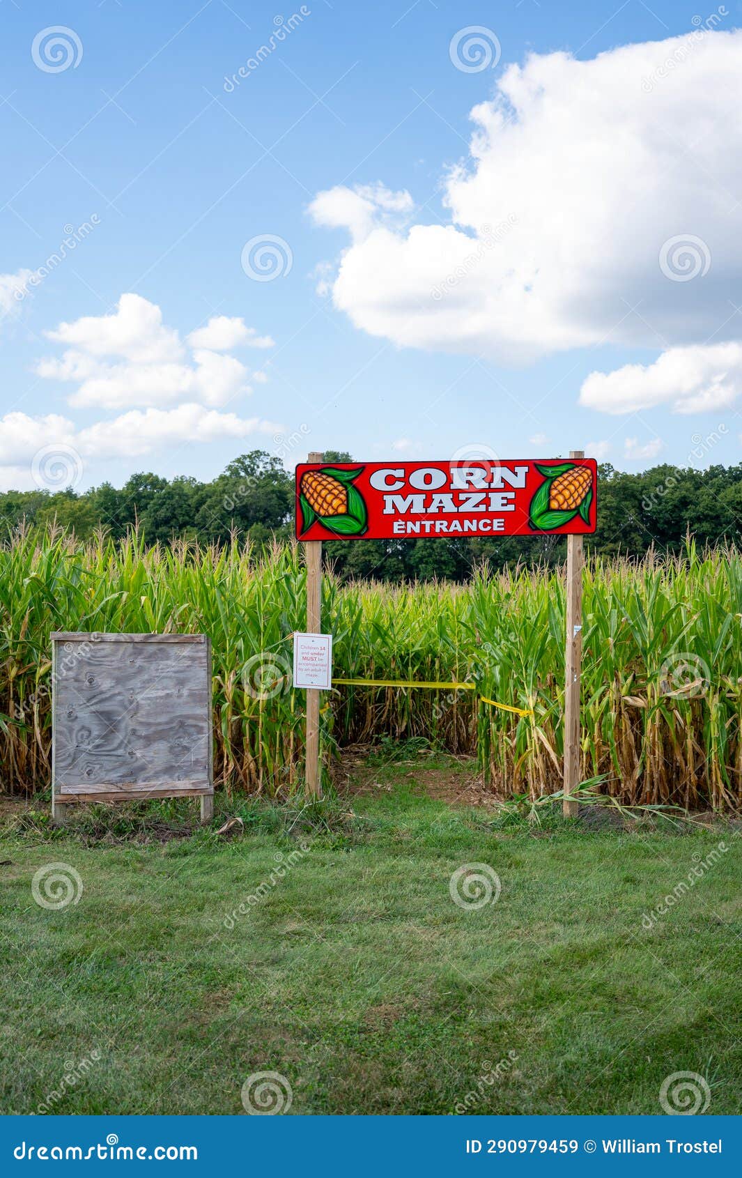 Entrance To Corn Maze And Overcast Sky Stock Image | CartoonDealer.com ...
