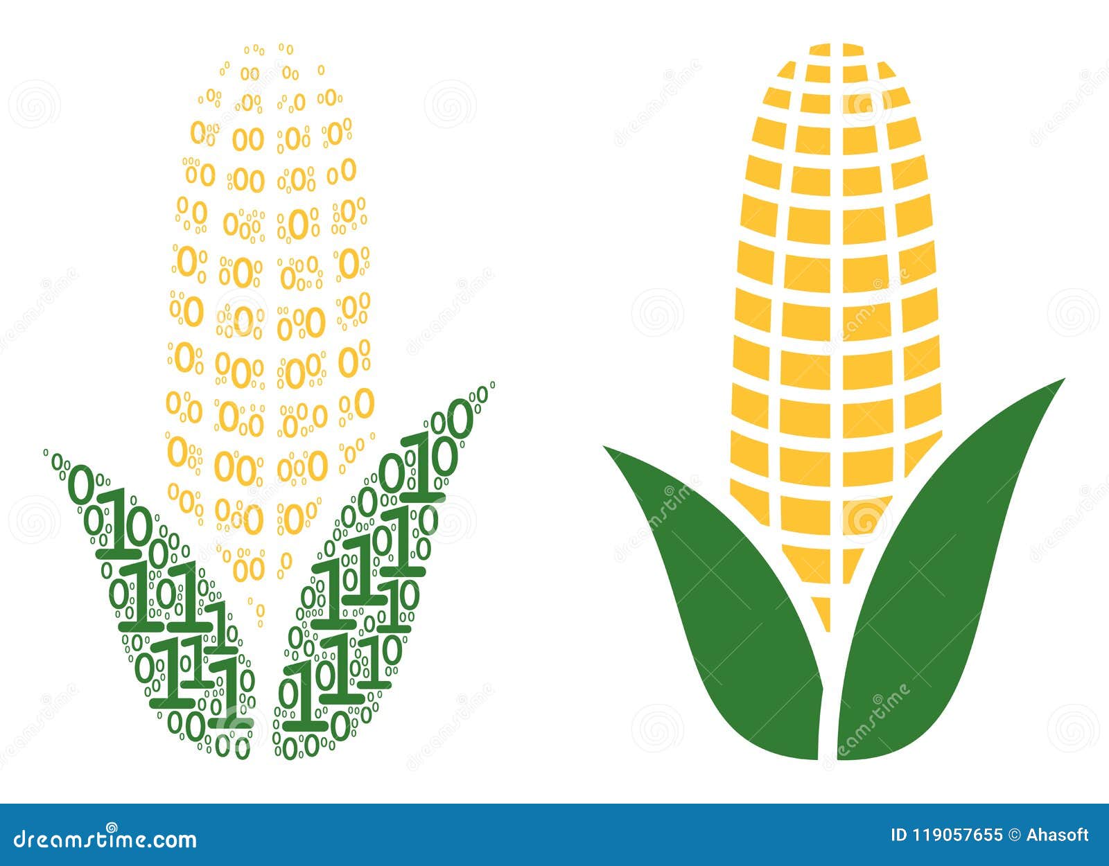 Corn Mosaic of Binary Digits Stock Vector - Illustration of symbol ...