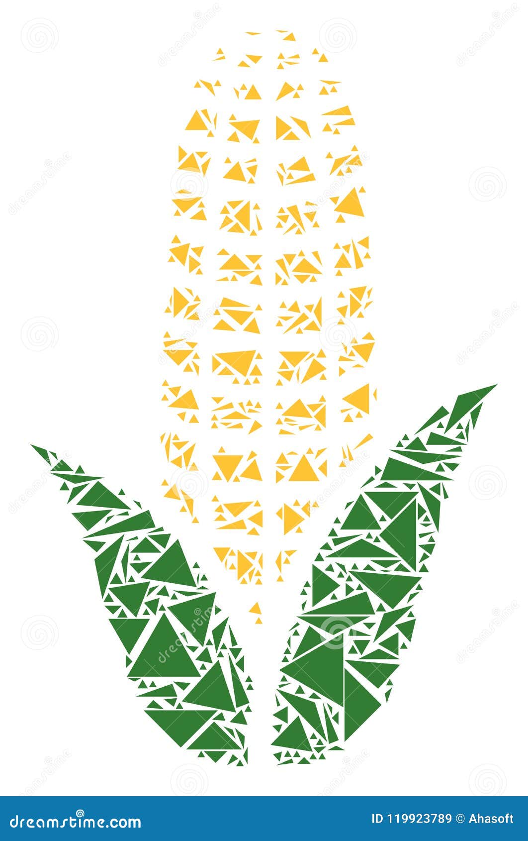 Corn Collage of Triangles stock vector. Illustration of flat - 119923789