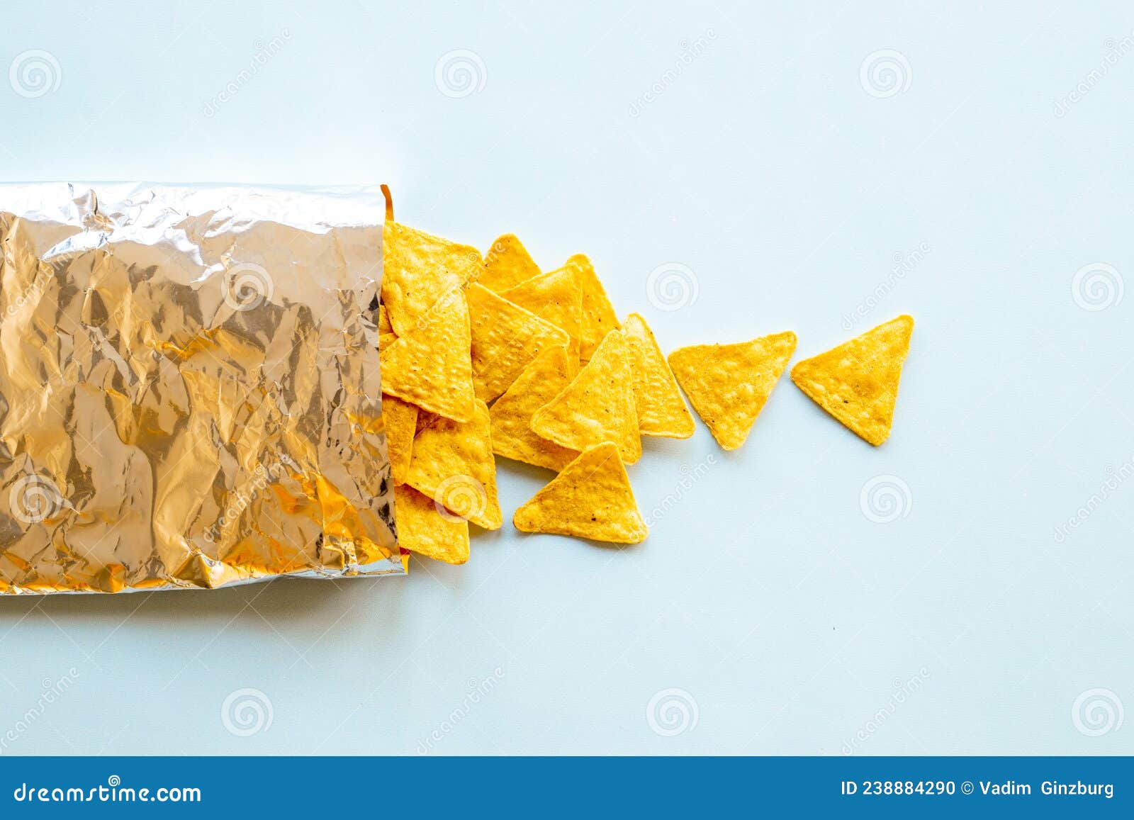 Corn Nachos Chips from Bag. Snacks for Party Stock Photo - Image of ...