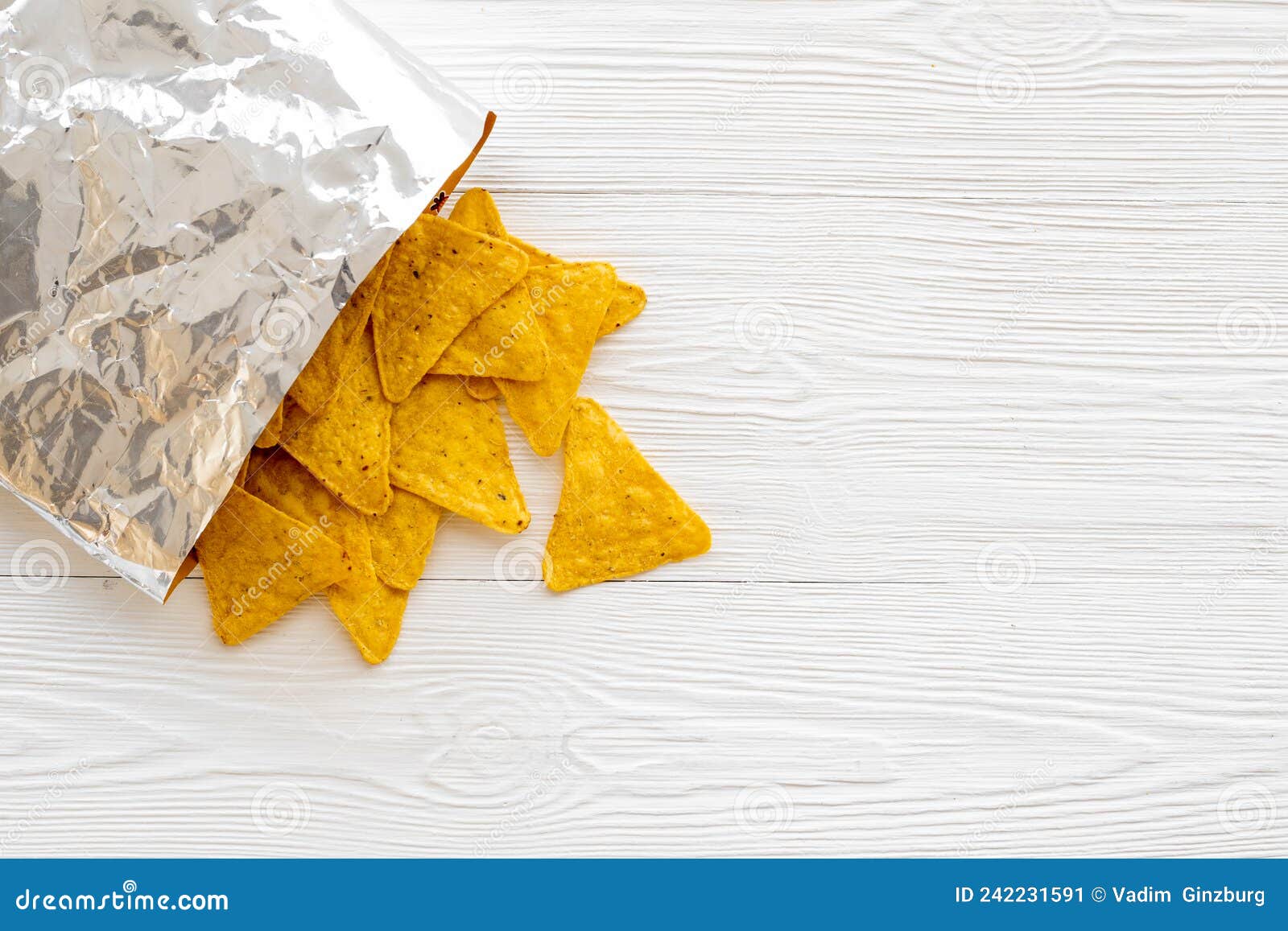 Corn Nachos Chips from Bag. Snacks for Party Stock Image - Image of ...