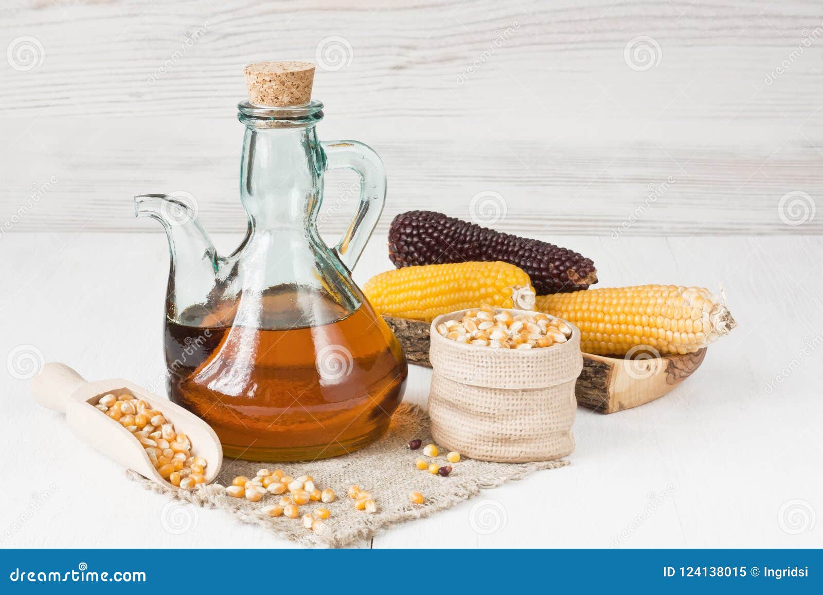 Corn oil in glass pitcher stock image. Image of background - 124138015