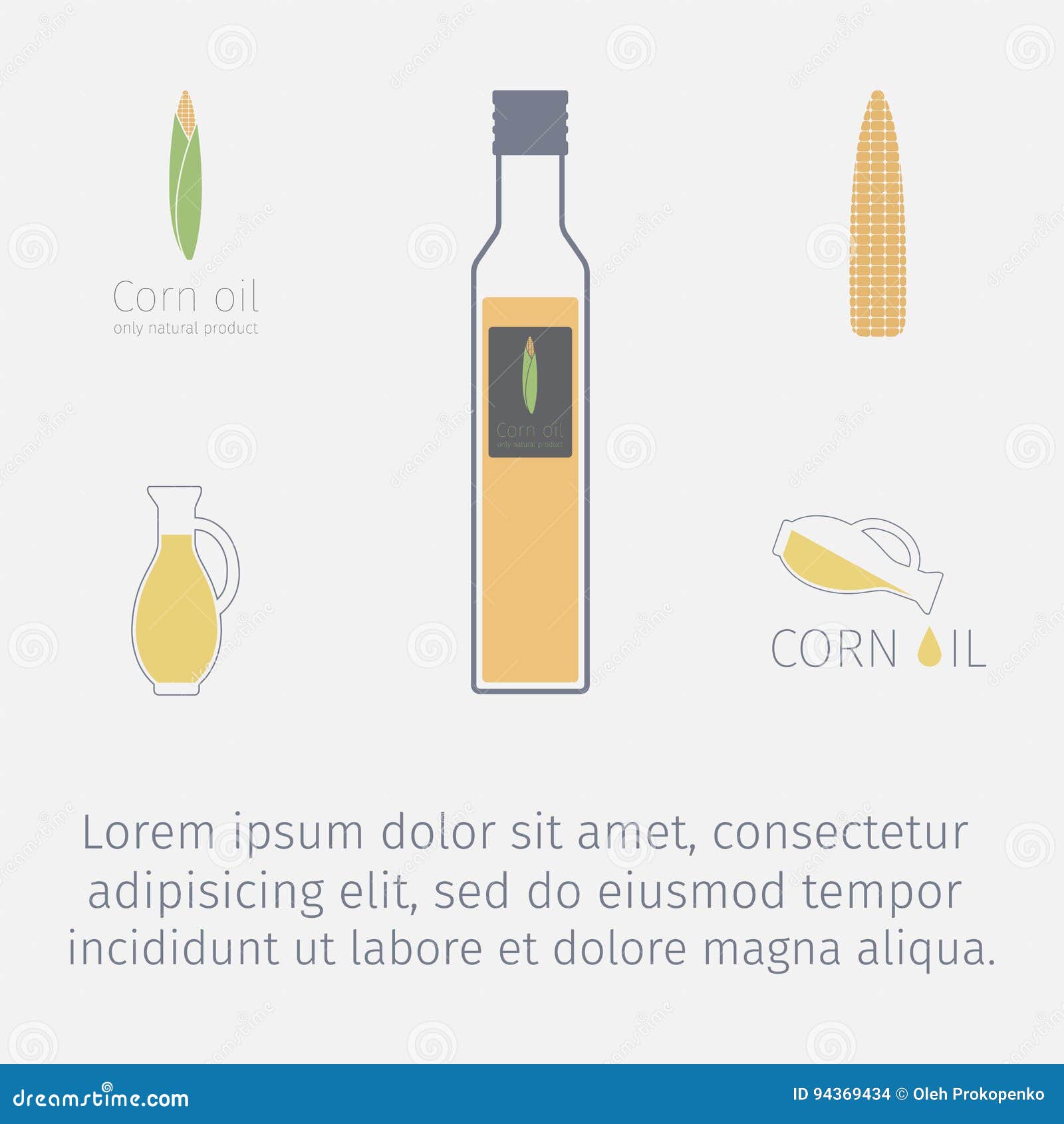 Corn Oil. Maize Oil. Thin Line Icon Set. Vector. Stock Vector ...