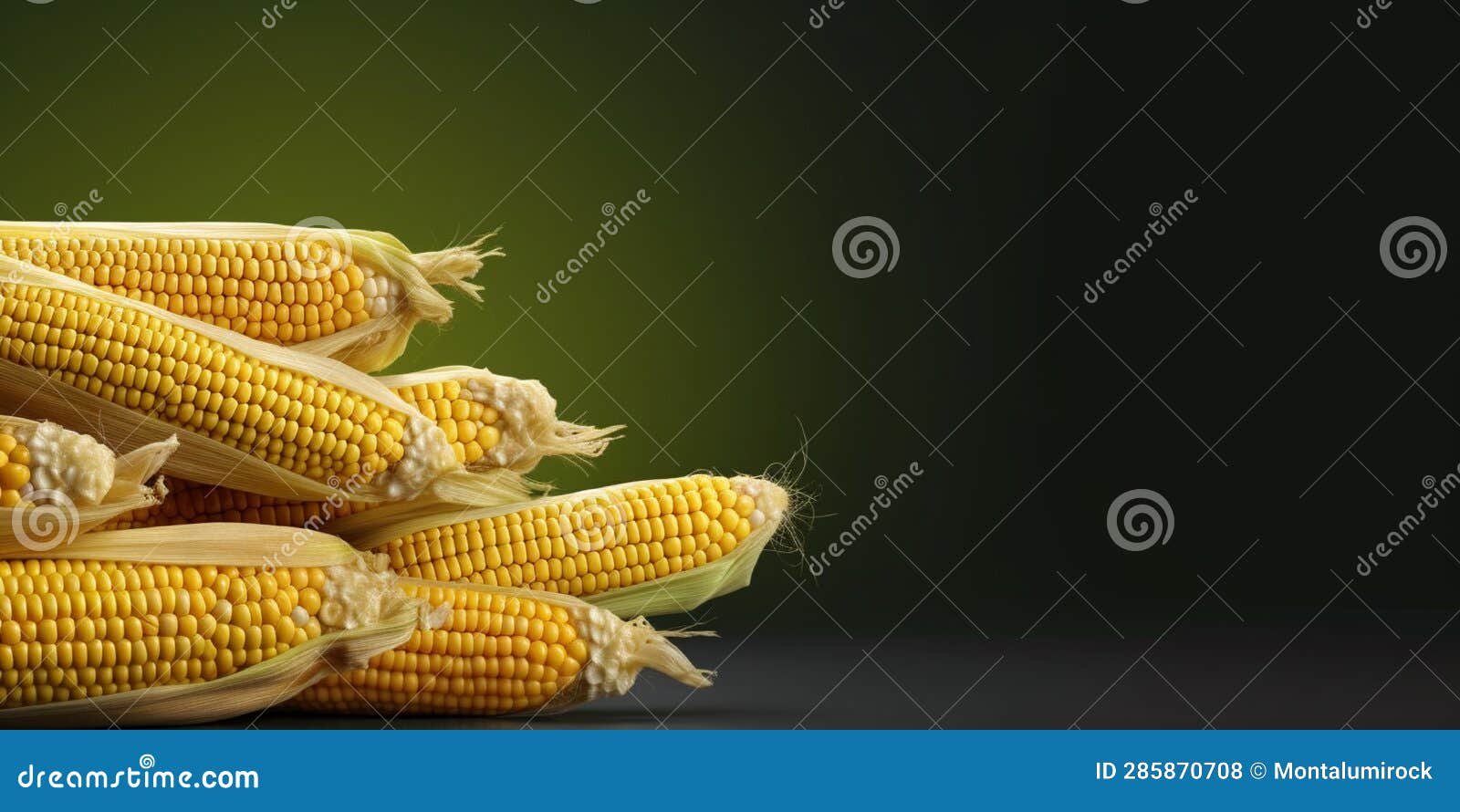 Corn Organic Vegetable For Cooking Copy Space Blurred Background Stock ...