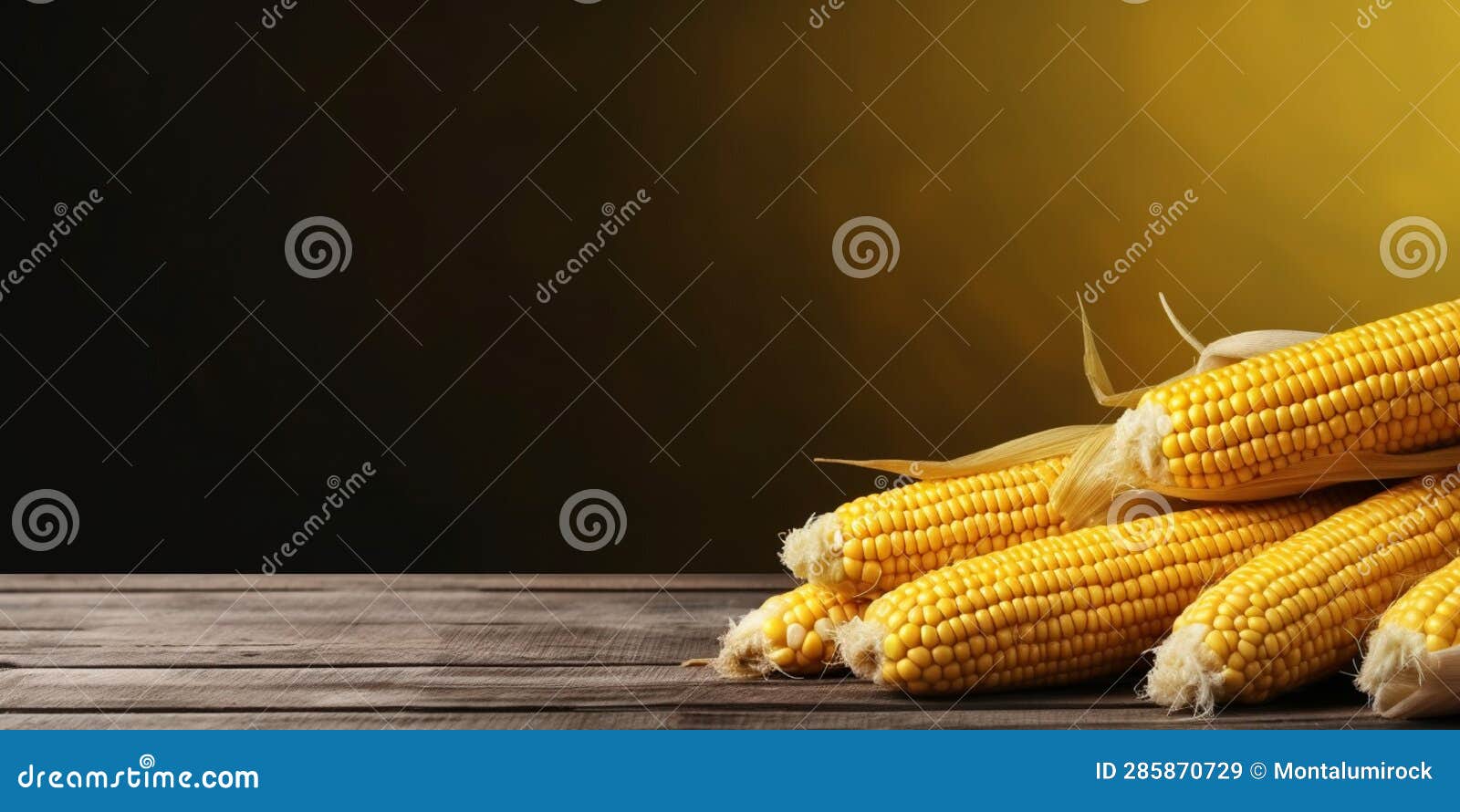 Corn Organic Vegetable For Cooking Copy Space Blurred Background Stock ...