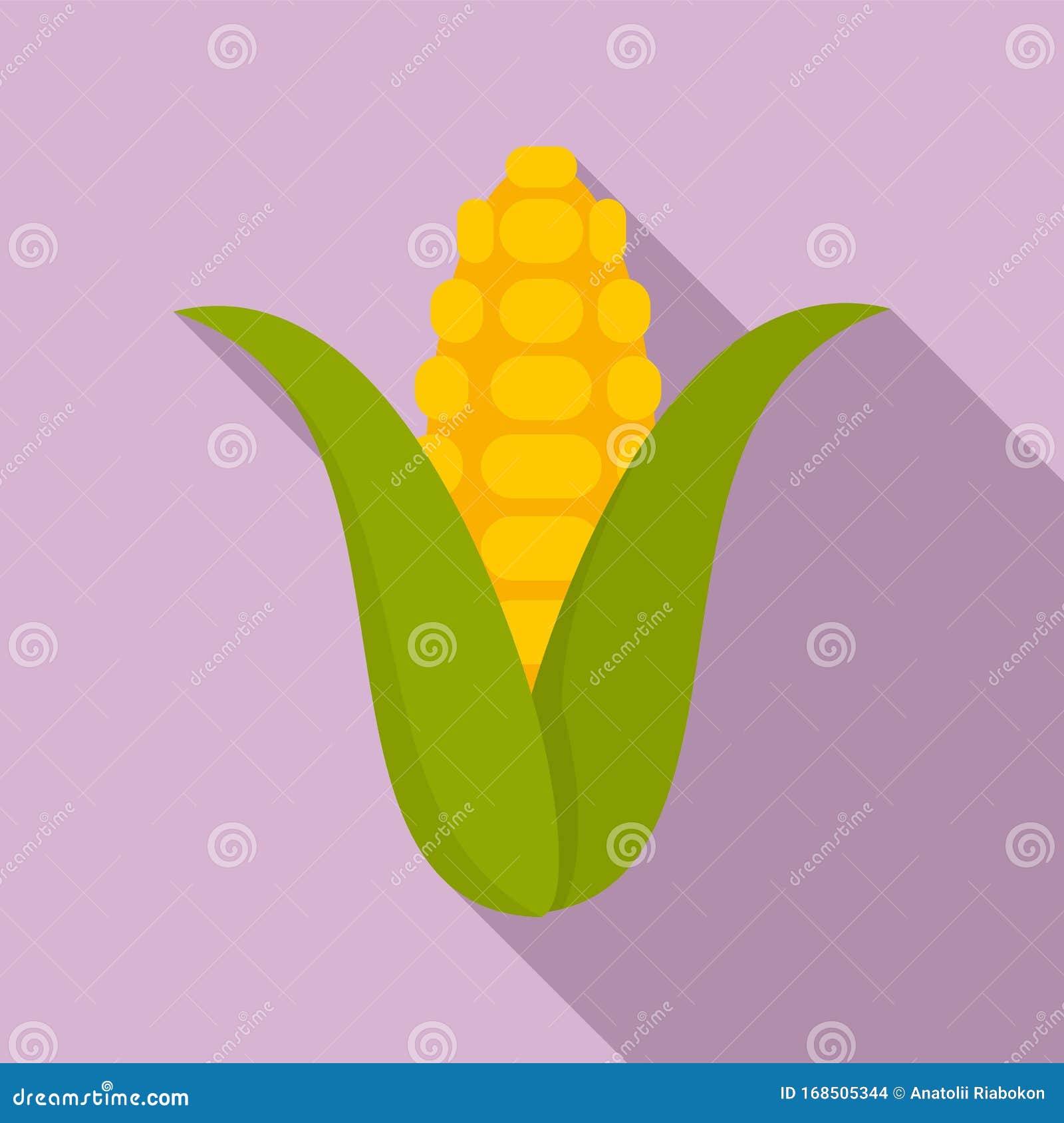 Corn Plant Icon, Flat Style Stock Vector - Illustration of field ...