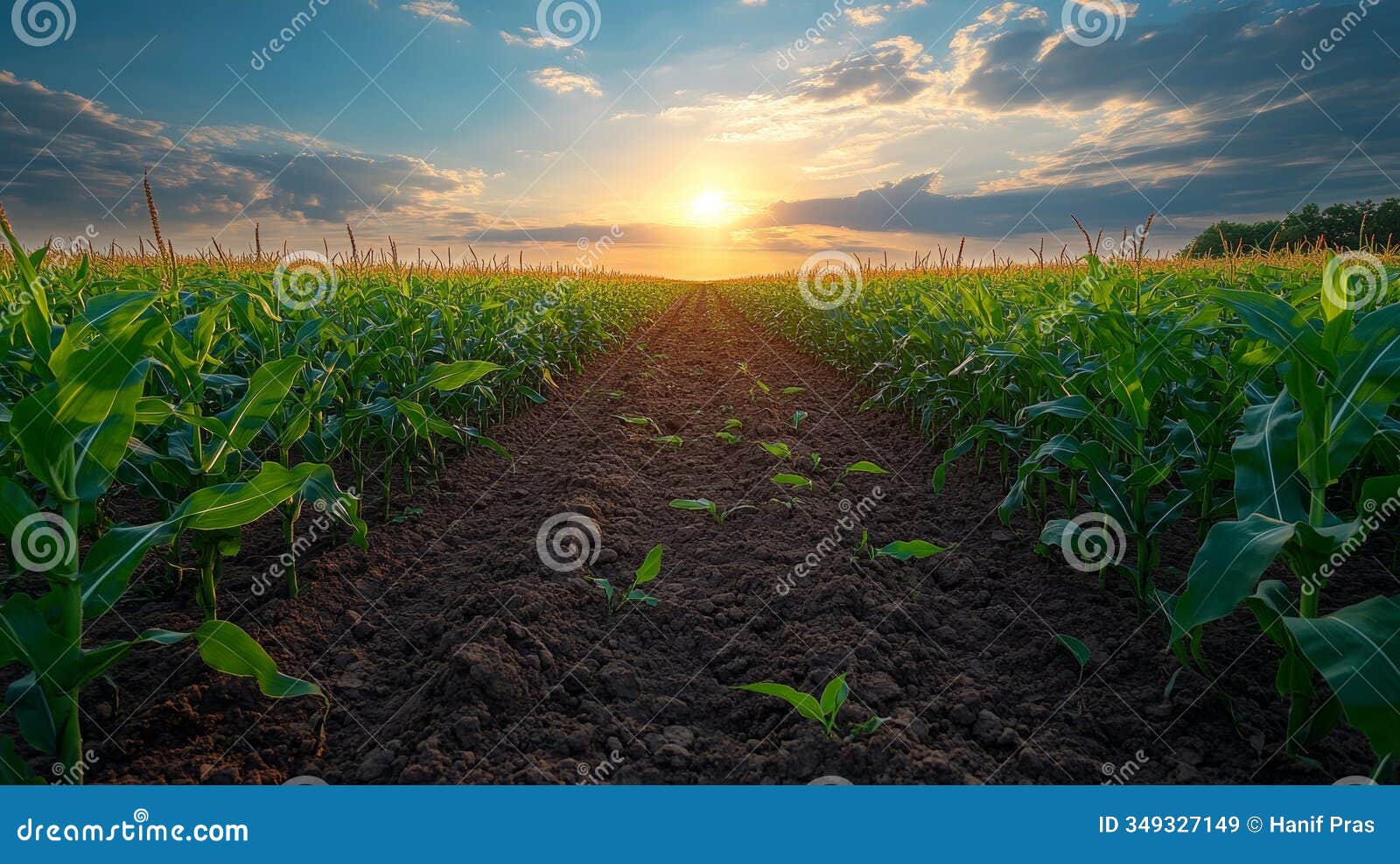Corn Plantations Implement Crop Planting Stock Photo | CartoonDealer ...