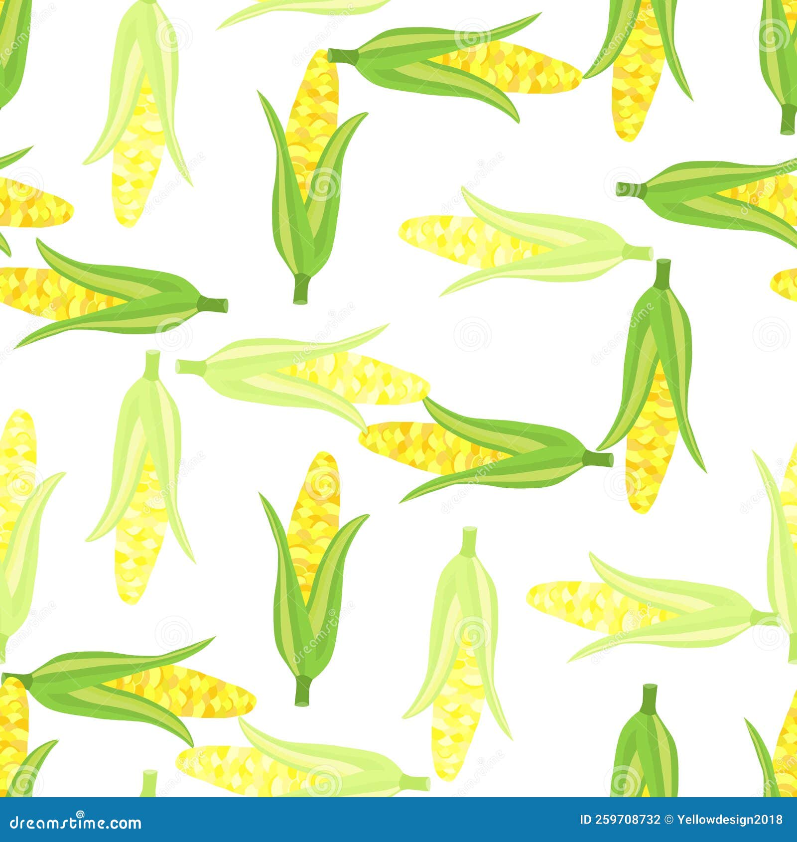 Corn Plants Seamless Pattern. Corn Cobs Endless Wallpaper Stock Vector ...