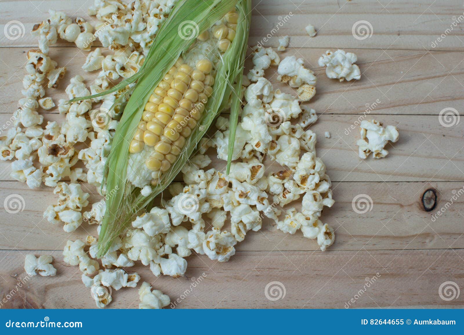 Corn and popcorn stock image. Image of fresh, wooden - 82644655