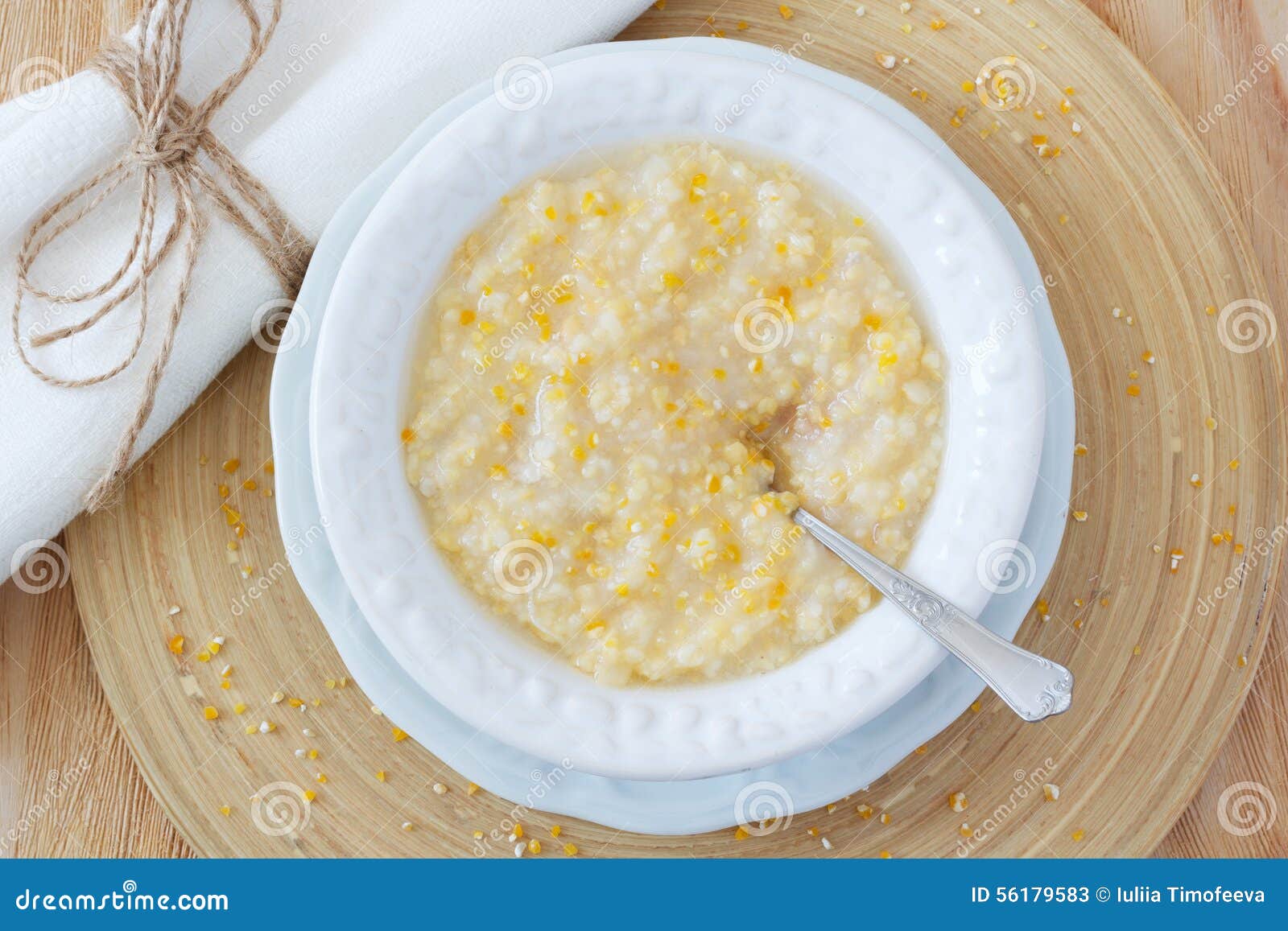 Corn Porridge in White Plate Stock Image - Image of milho, meal: 56179583