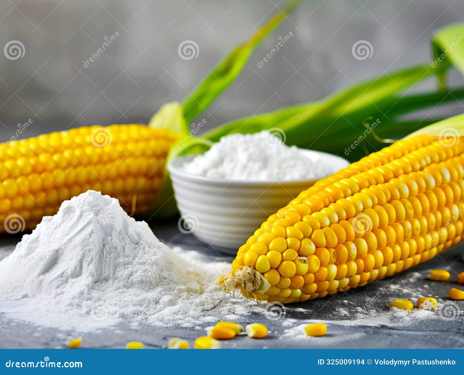 Corn and powder on a table stock photo. Image of flour - 325009194