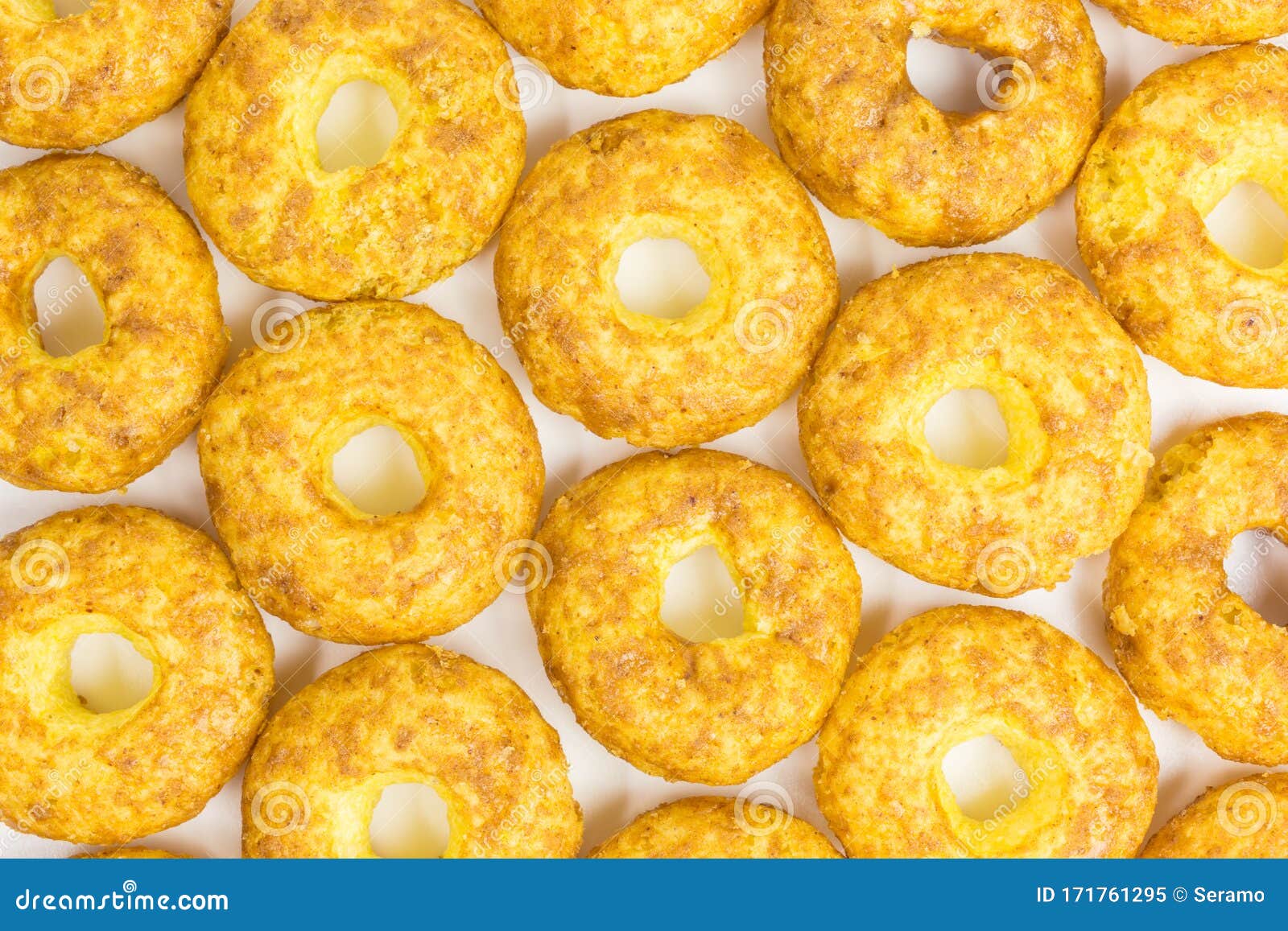 Corn puff donuts stock image. Image of puffed, crunchy - 171761295