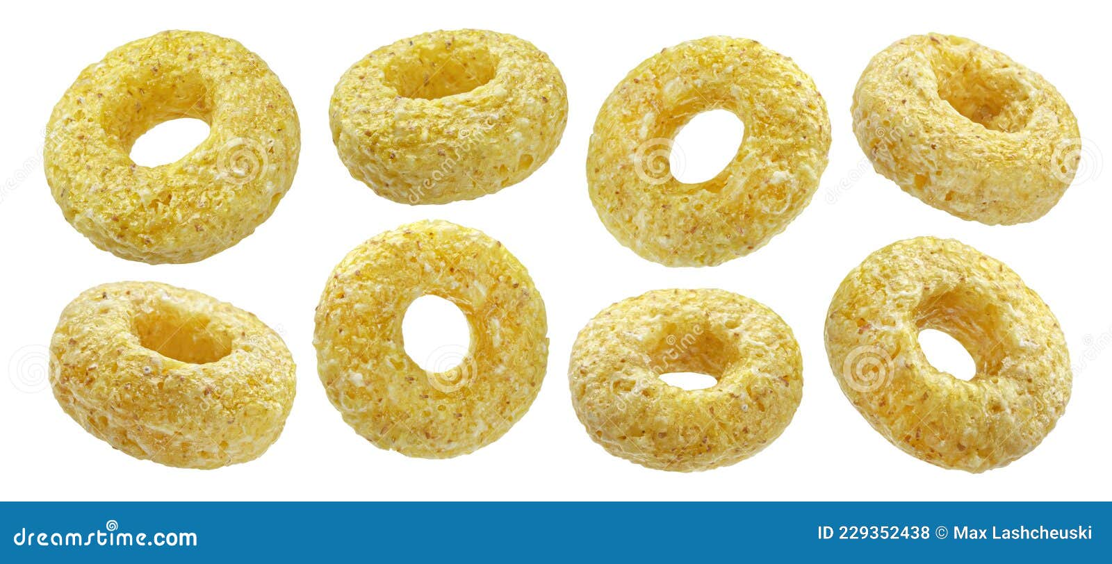 Corn Rings Isolated on White Background Stock Photo - Image of ...