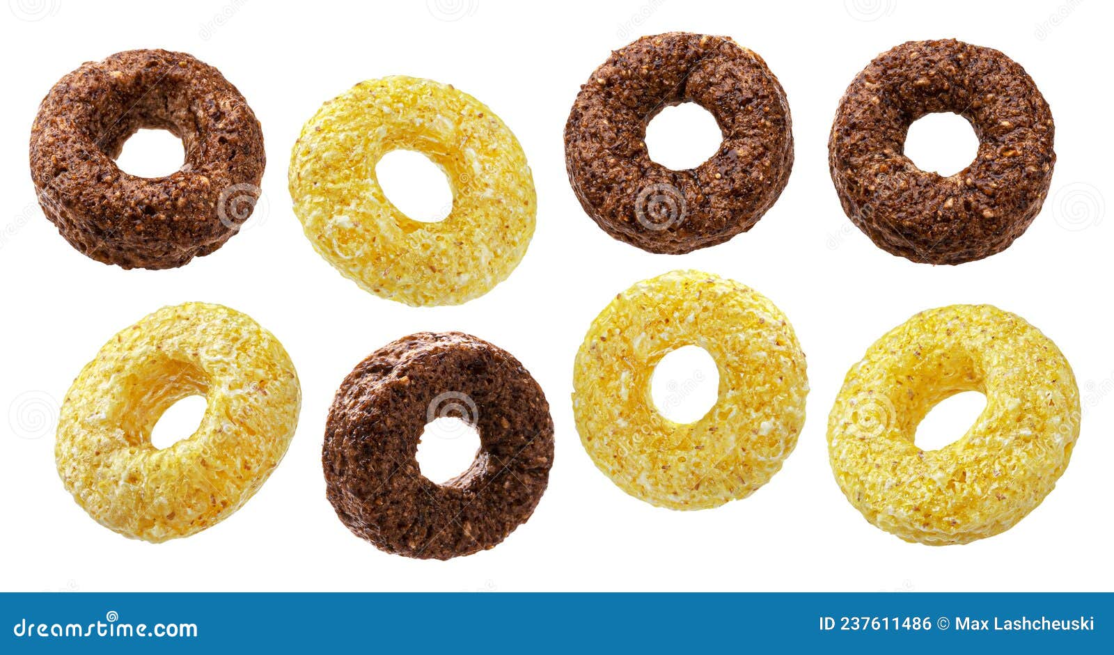 Corn Rings Isolated on White Background Stock Photo - Image of colorful ...