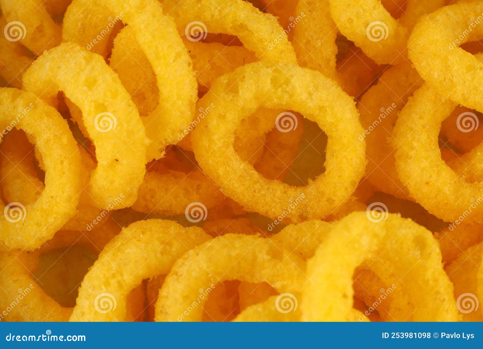 Corn Rings. Yellow Snacks Close-up Stock Photo - Image of product ...