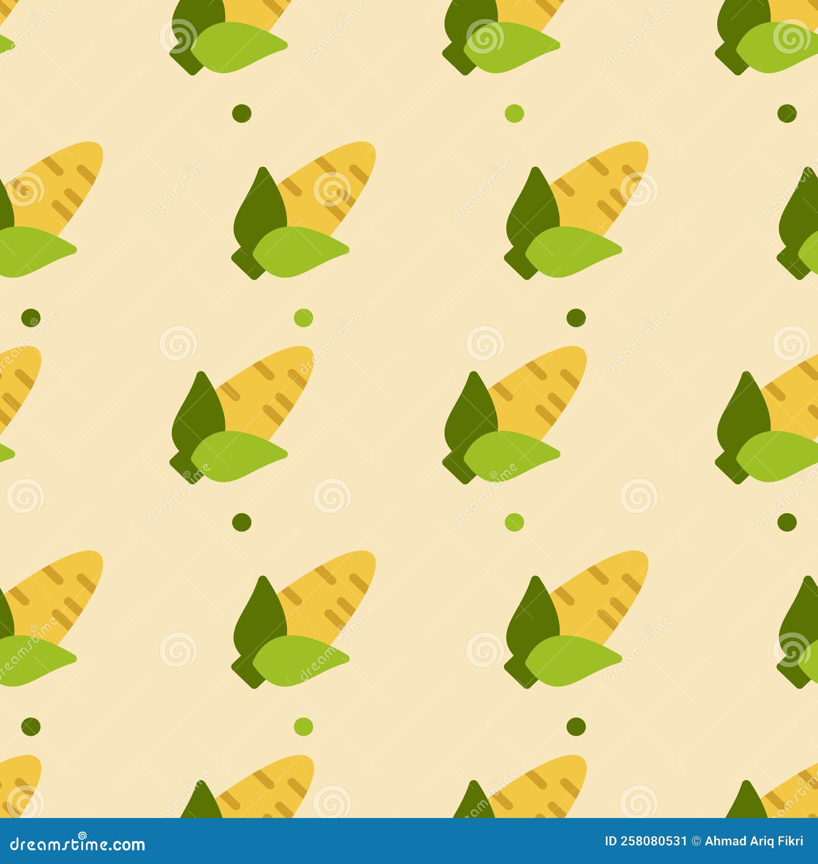 Corn Seamless Pattern Cute Background. Vector Cute Corns Seamless ...