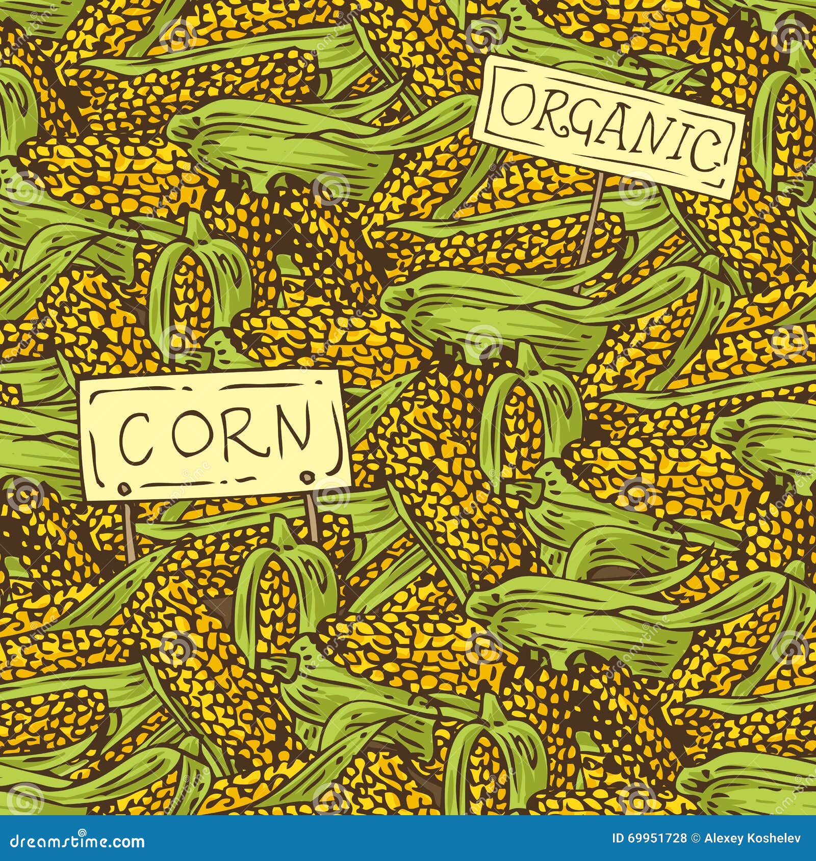 Corn Seamless Pattern stock illustration. Illustration of paper - 69951728