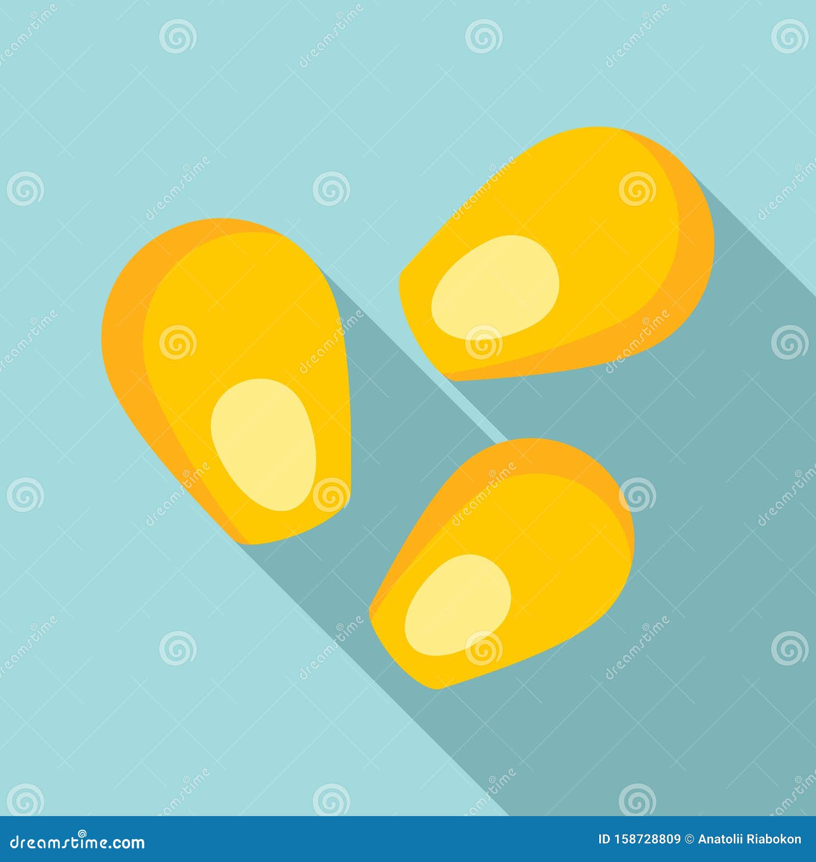 Corn seed icon, flat style stock vector. Illustration of culture ...