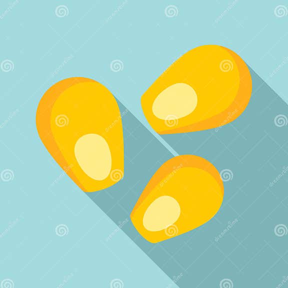 Corn seed icon, flat style stock vector. Illustration of culture ...