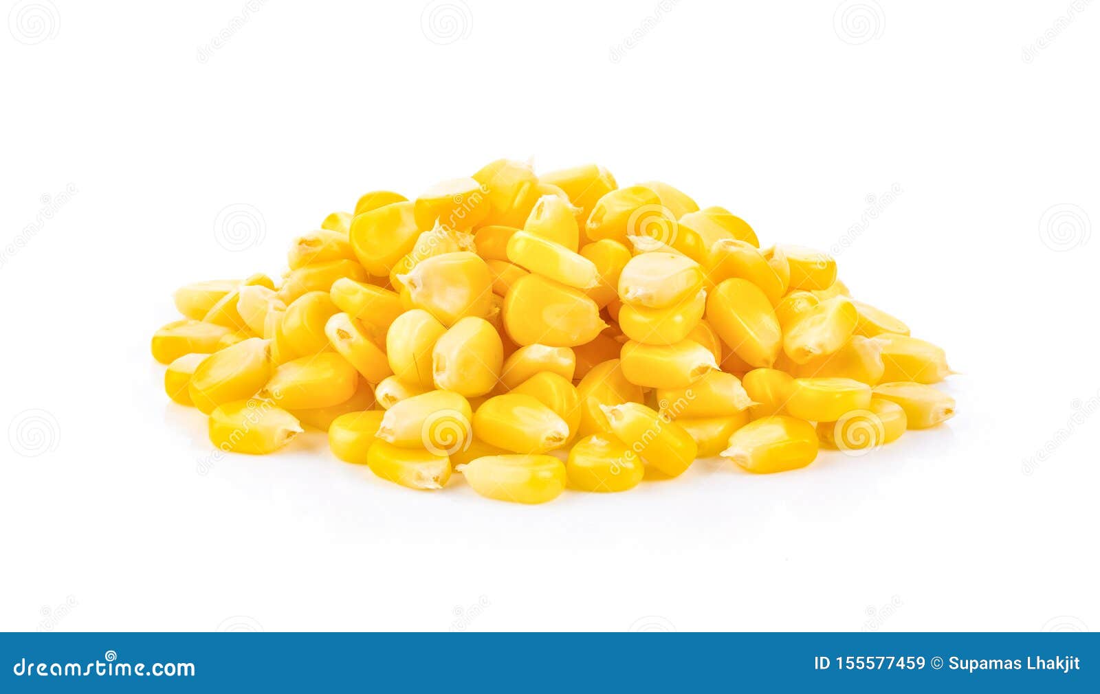Corn Seeds Isolated on White Background. Stock Image - Image of golden ...
