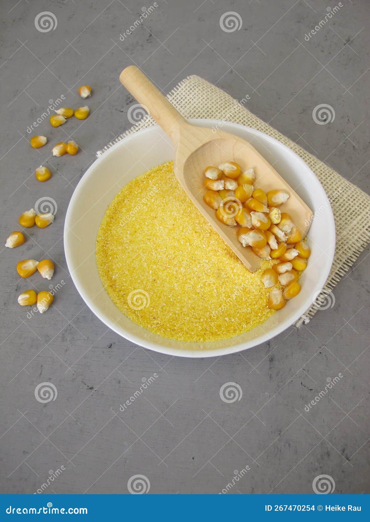 Corn Semolina in a Shallow Bowl Stock Photo - Image of maize, ground ...