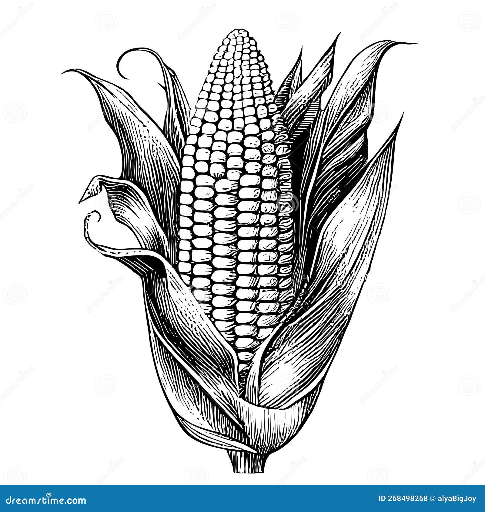 Corn Sketch Hand Drawn in Doodle Style Vector Illustration Stock Vector ...