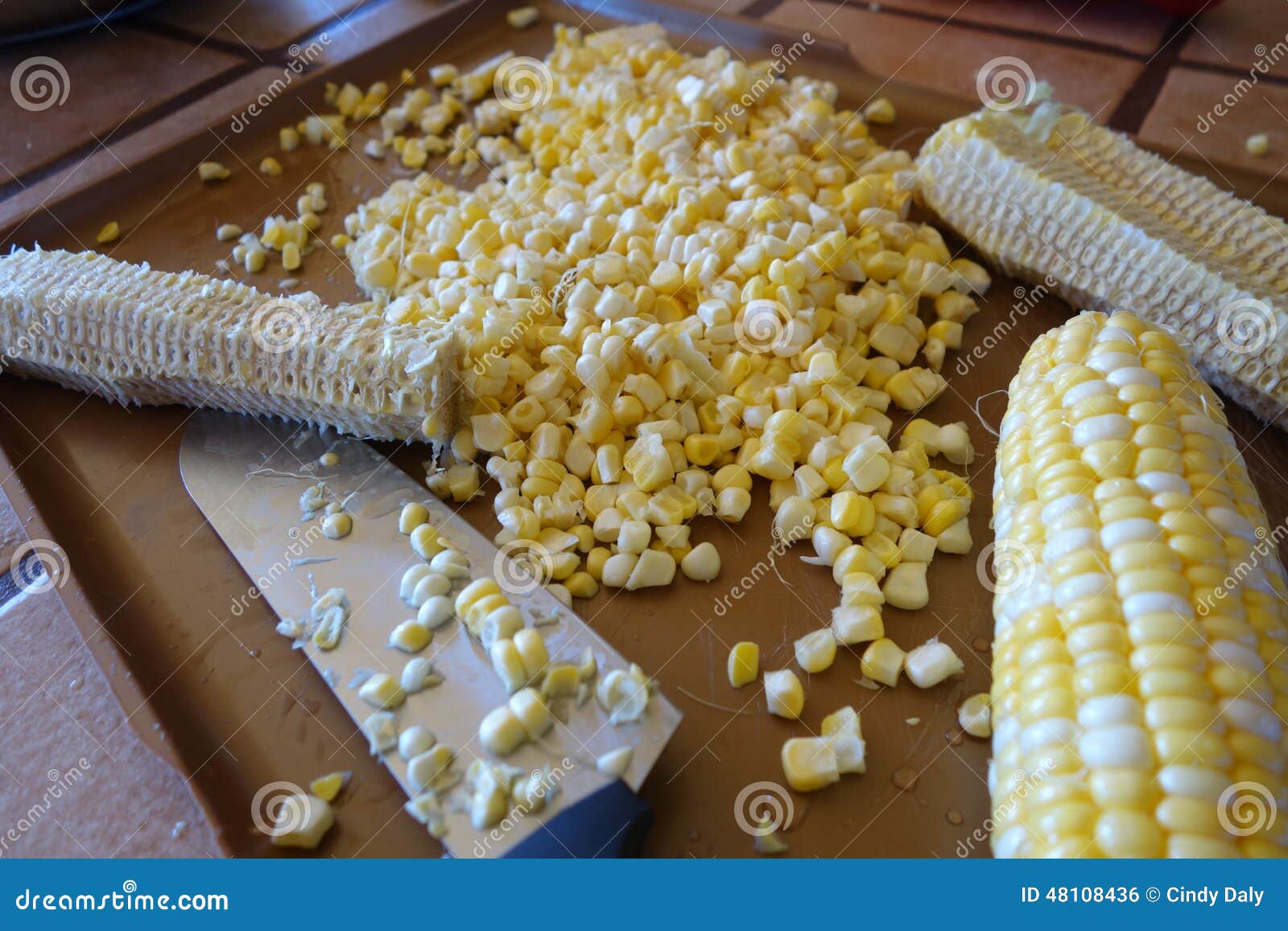 Corn sliced off the cob stock photo. Image of kitchen - 48108436
