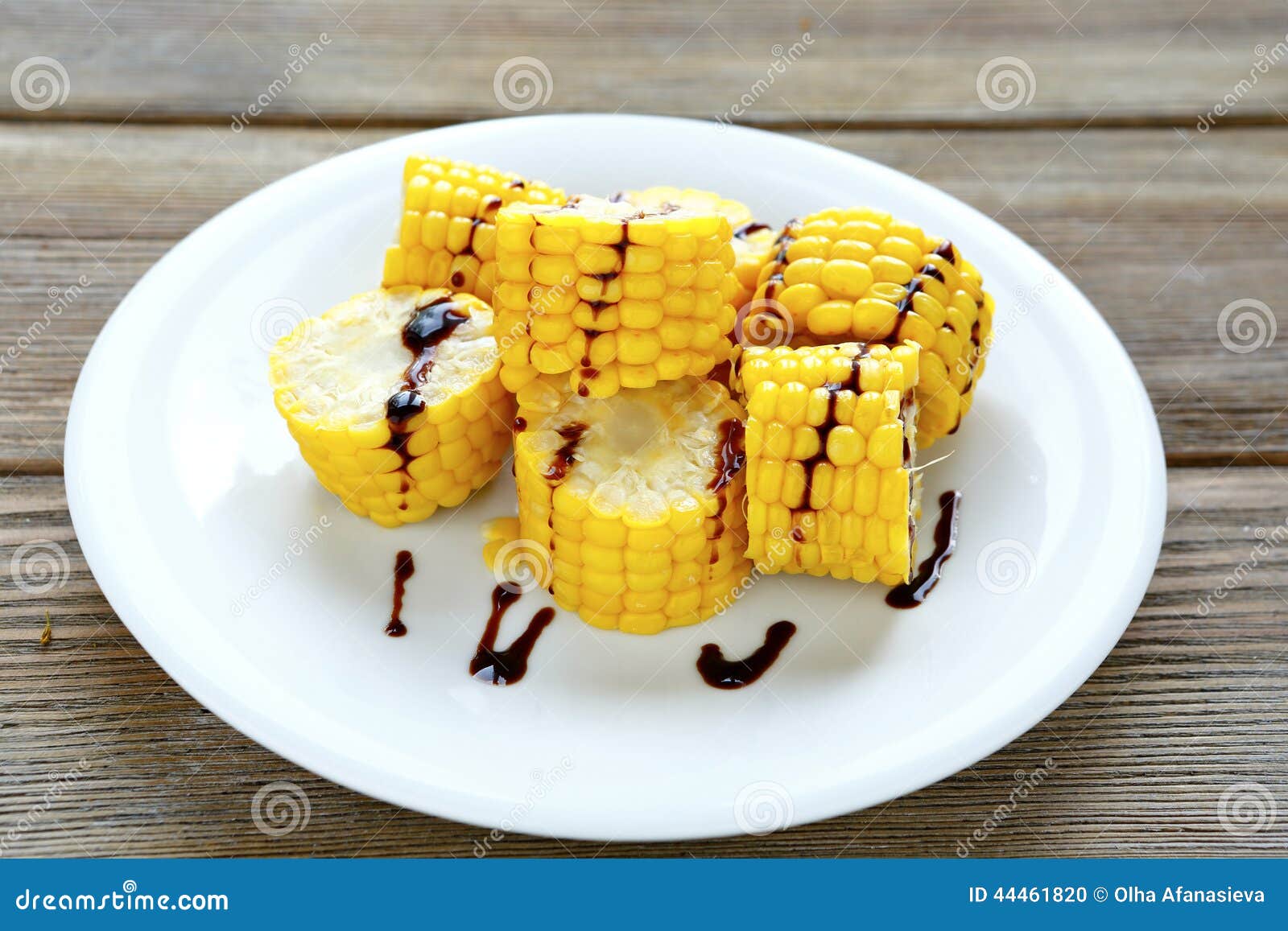 Corn Slices on the plate stock photo. Image of natural - 44461820