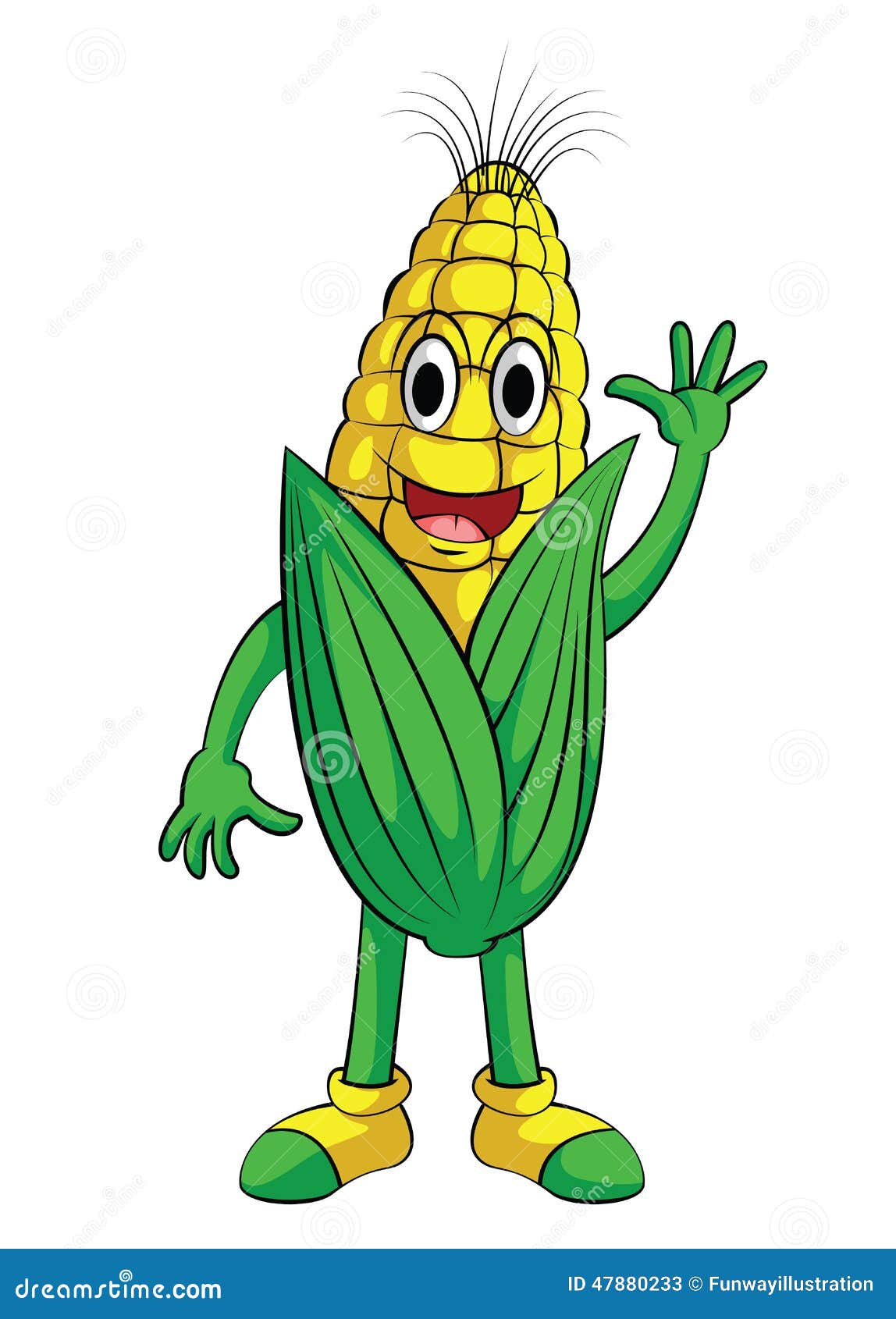 Corn Smile Character stock vector. Illustration of vitamin - 47880233