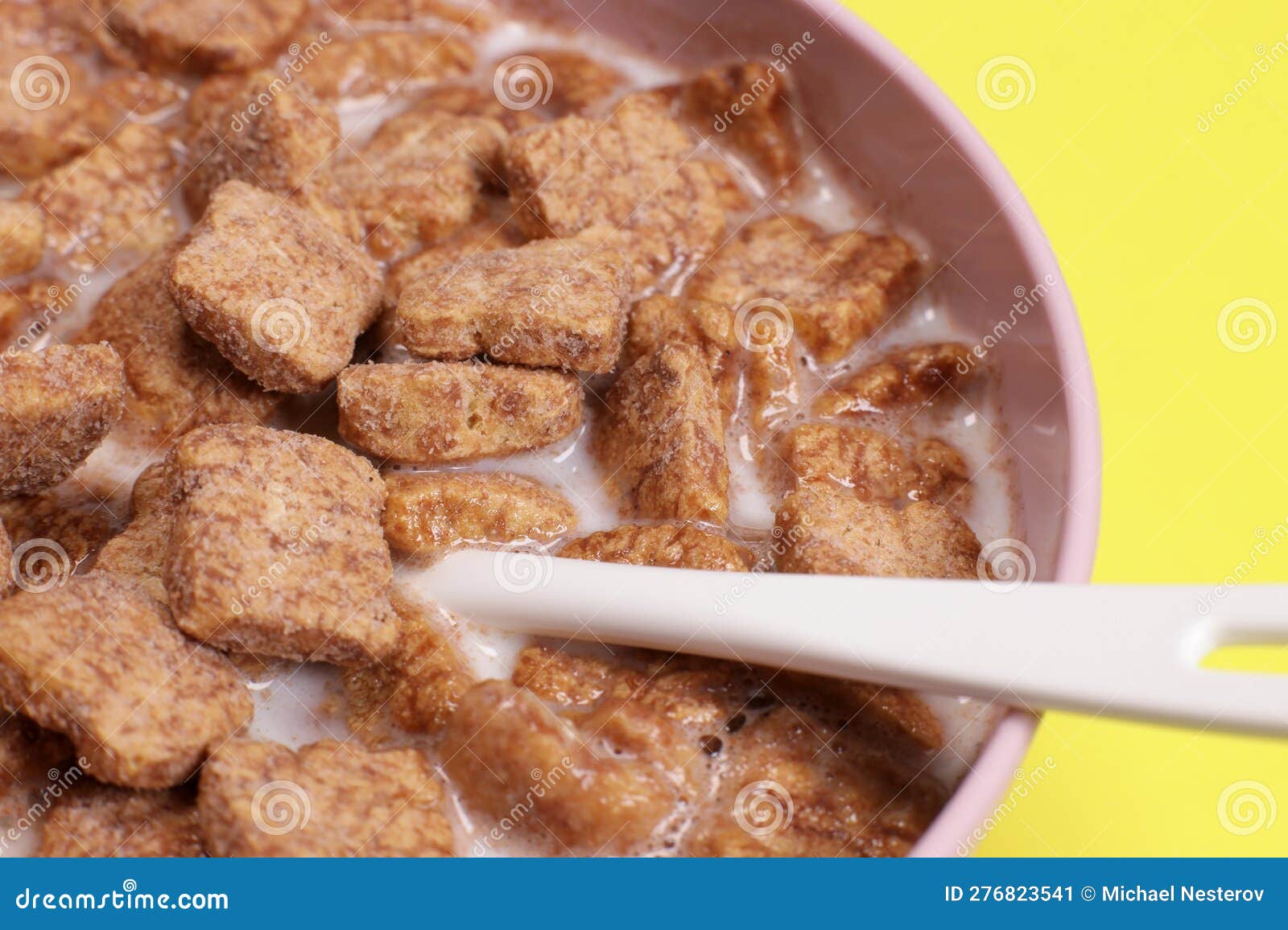 Corn Snacks with Milk Healthy Breakfast Closeup Stock Image - Image of ...