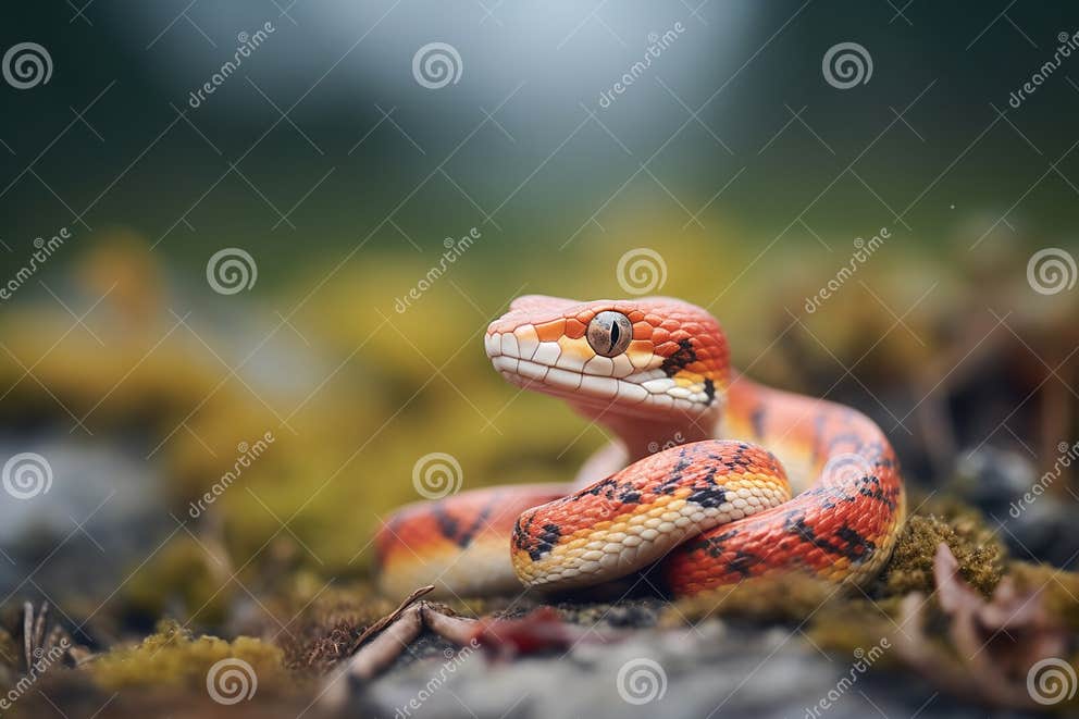 Corn Snake in Mid-hunt Stance Stock Photo - Image of behavior, alert ...