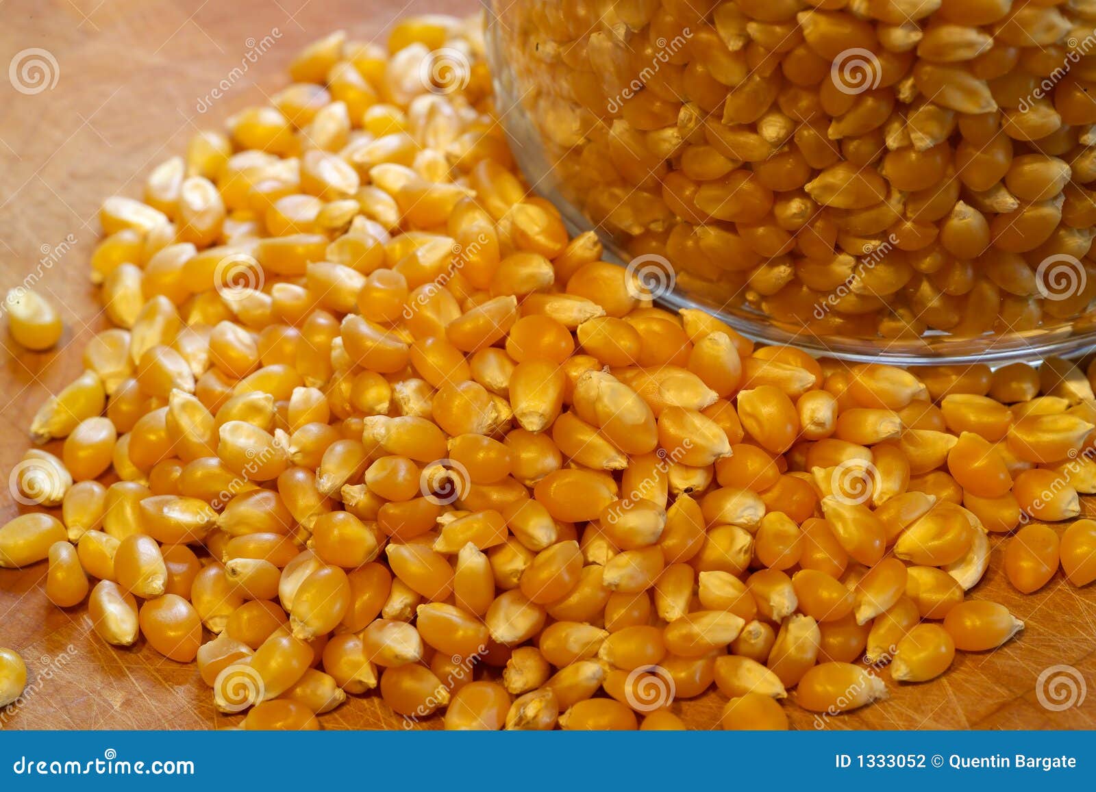 Corn, Spilled on a Wooden Top Stock Photo - Image of food, golden: 1333052