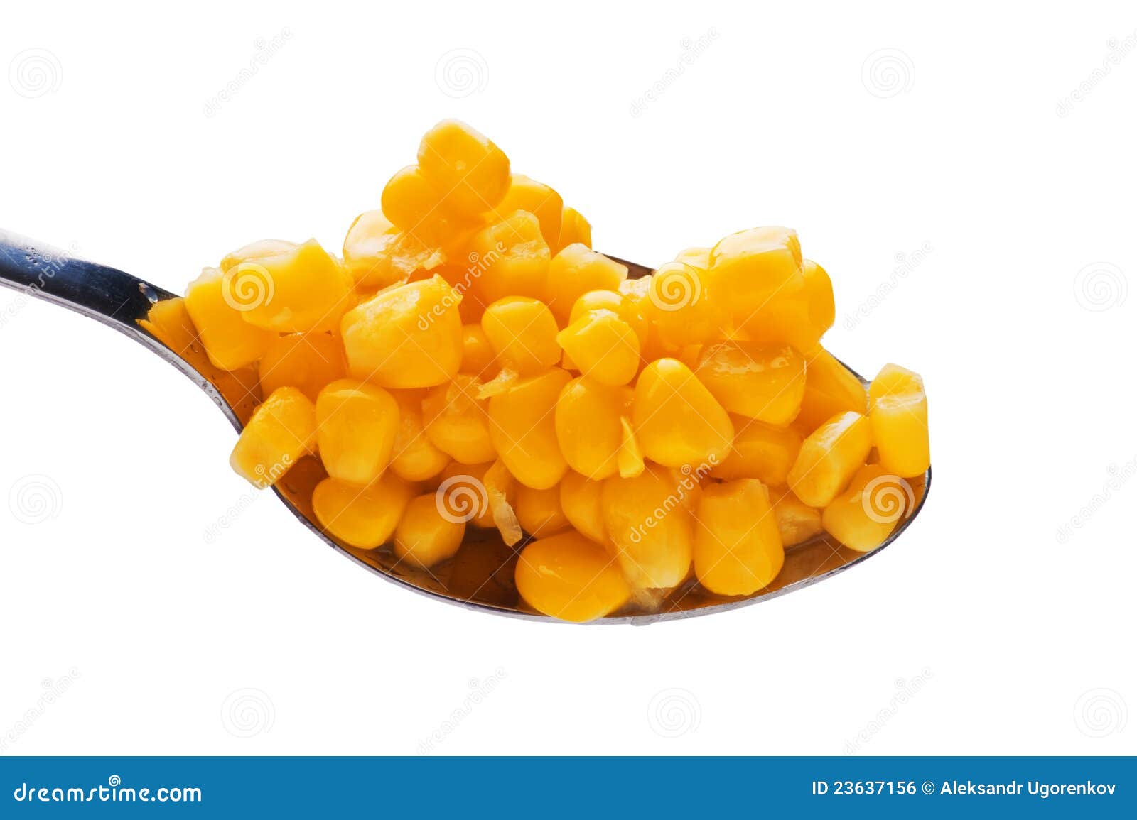 Corn in spoon stock photo. Image of breakfast, studio - 23637156