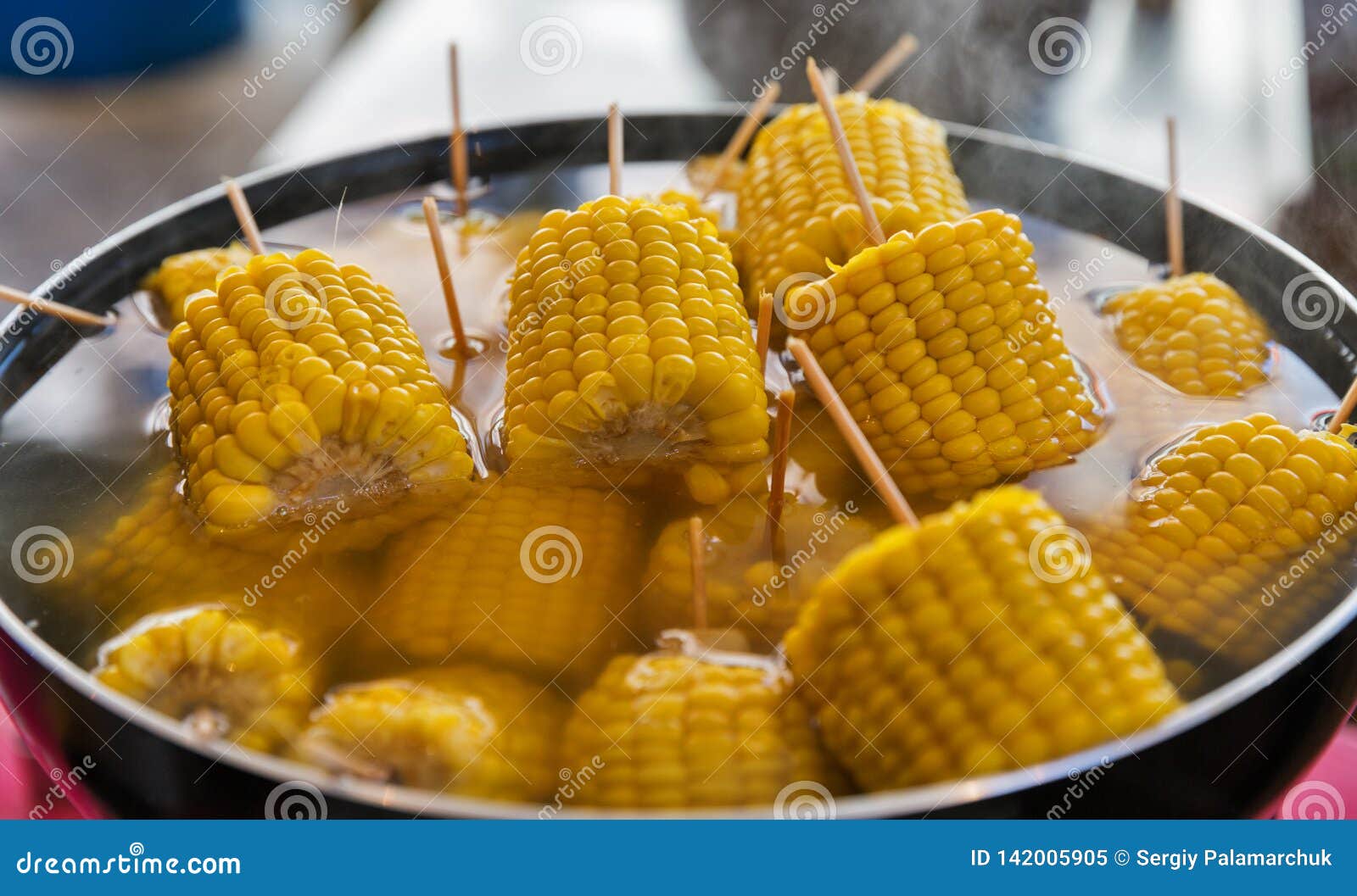 Corn with Sticks Boiling in a Pot Stock Image - Image of grain, natural ...