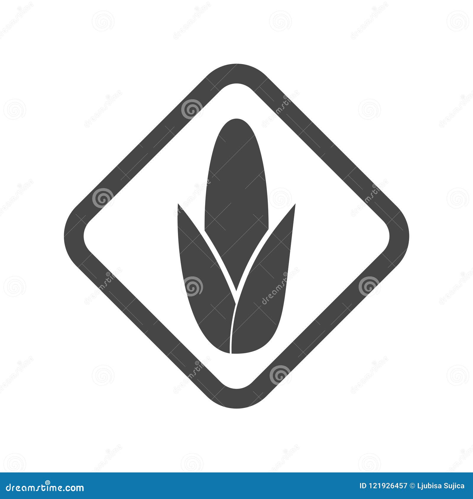 Corn symbol icon stock vector. Illustration of food - 121926457