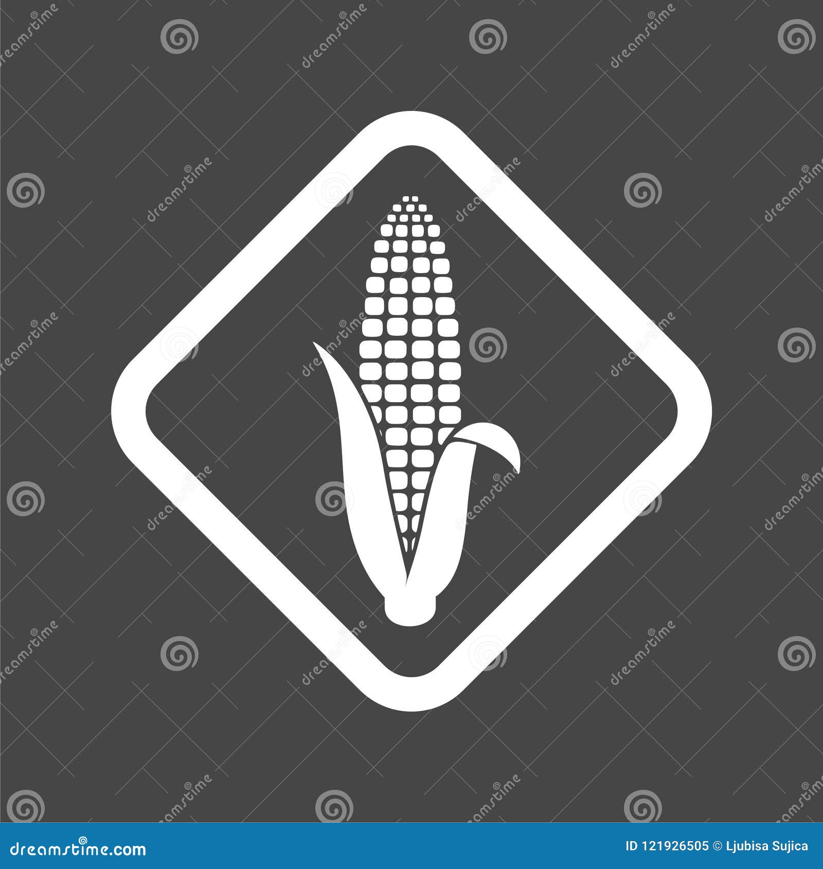Corn symbol icon stock vector. Illustration of isolated - 121926505