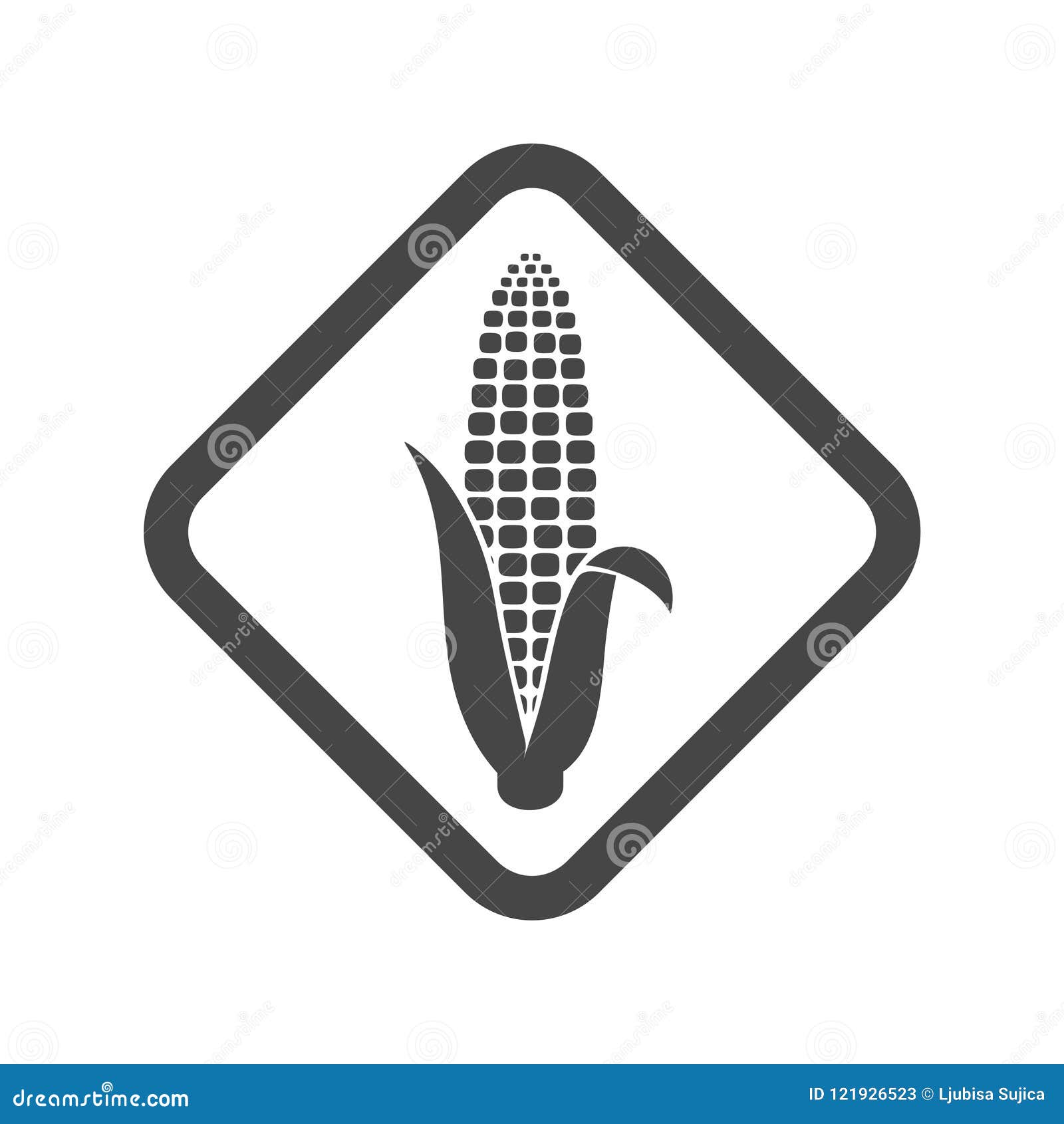 Corn symbol icon stock vector. Illustration of crop - 121926523