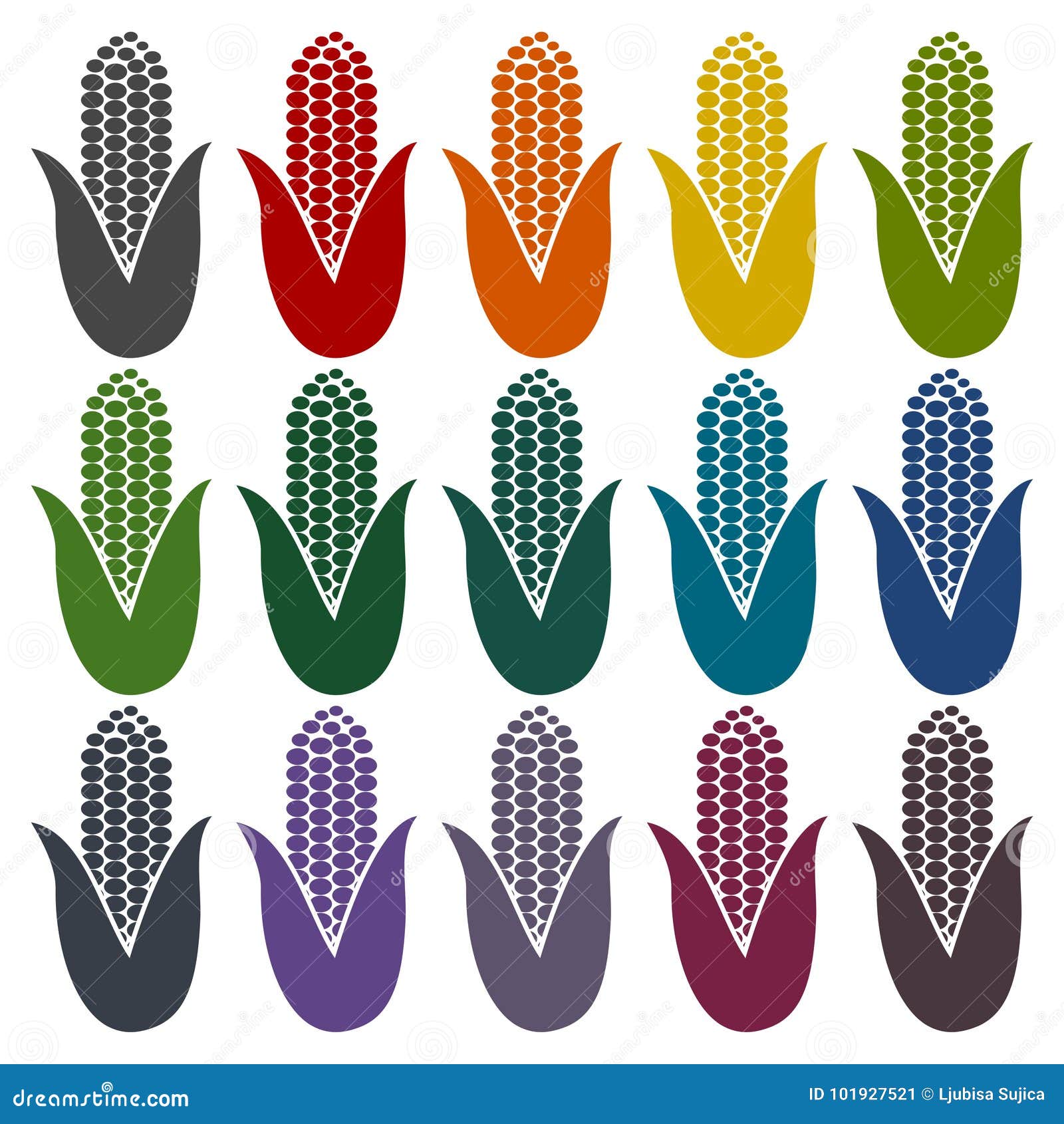 Corn symbol icons set stock vector. Illustration of agriculture - 101927521