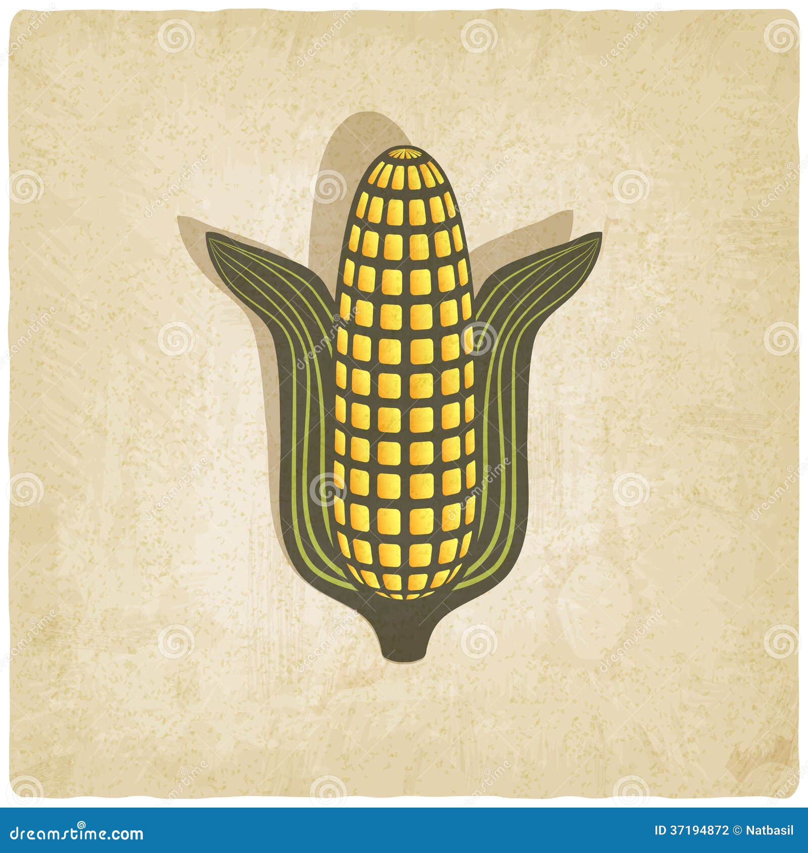 Corn Symbol on Old Background Stock Vector - Illustration of nature ...