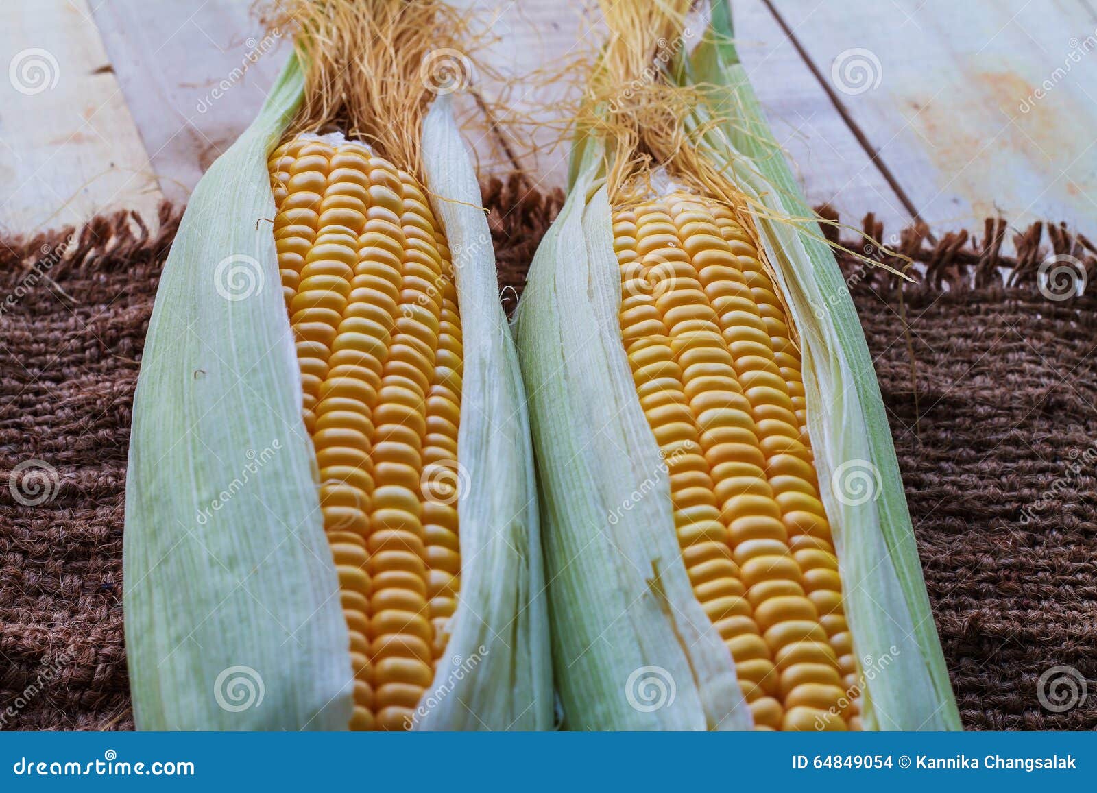 Corn on the table stock photo. Image of farm, meal, sweetcorn - 64849054