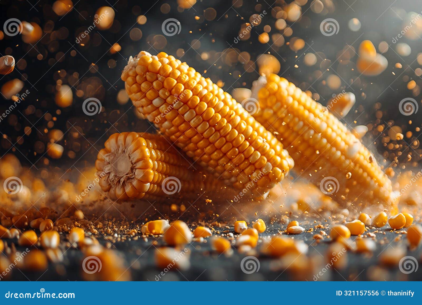 Corn on the Table with Some Seeds Falling Off of it Stock Illustration ...