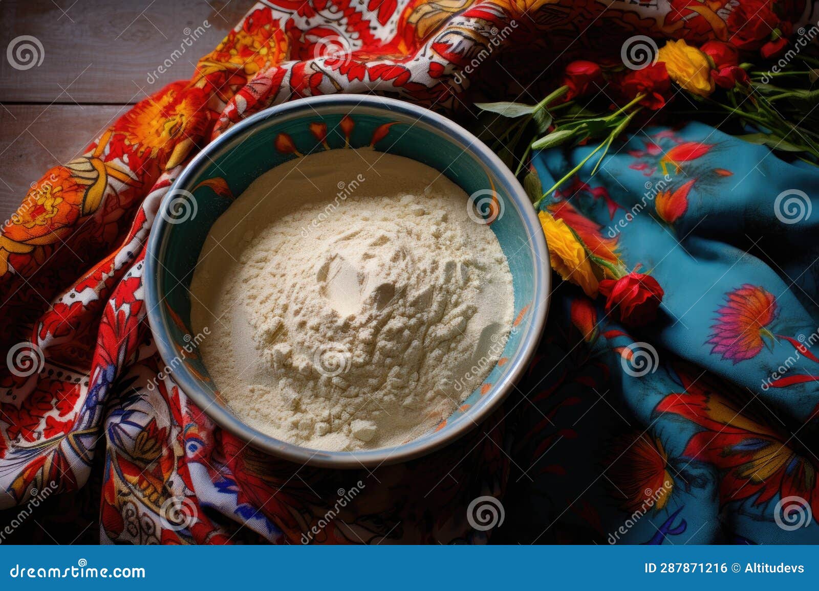 Corn Tortilla Dough Mix in a Mixing Bowl Stock Illustration ...
