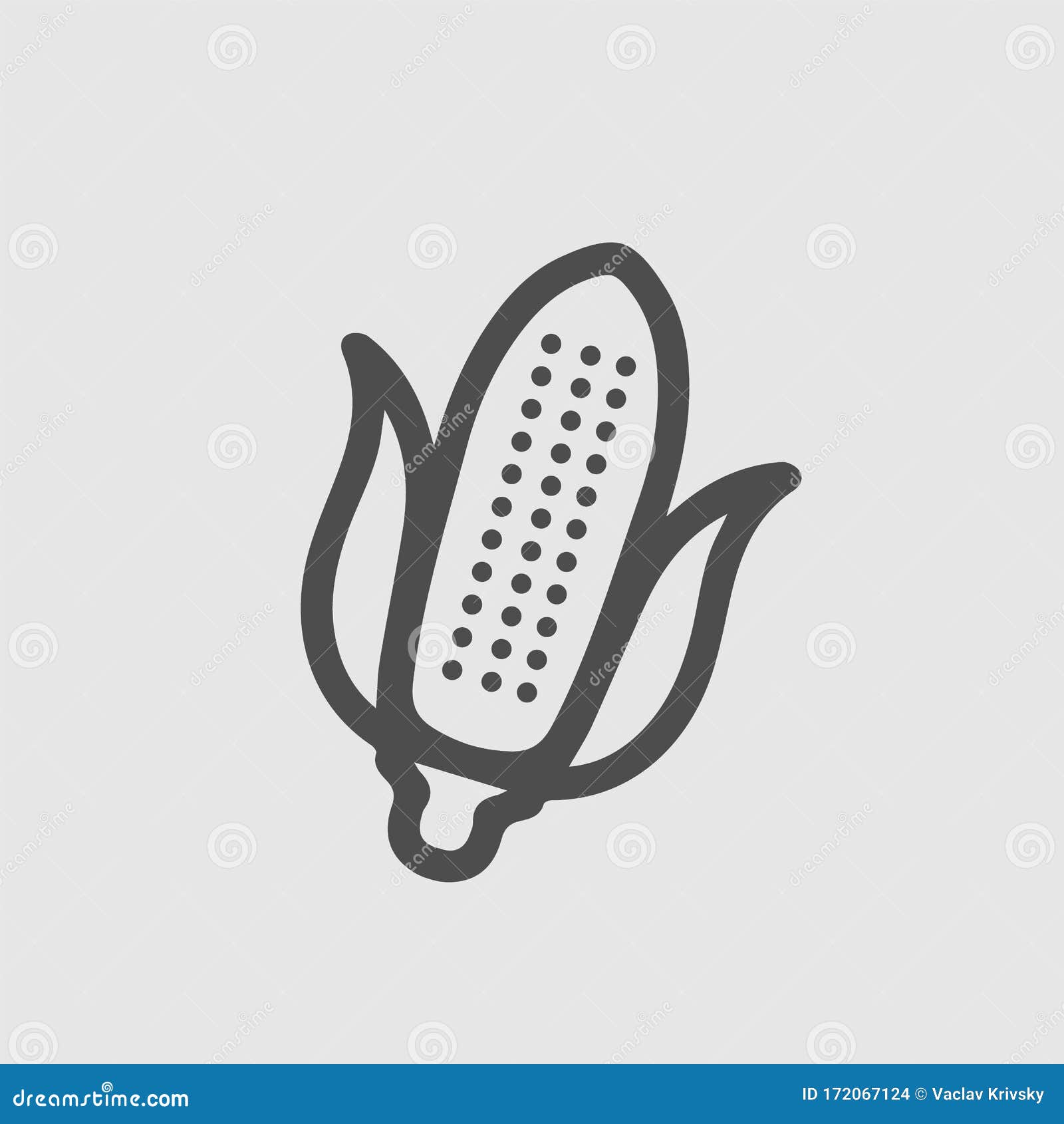 Corn Vector Icon. Popcorn Symbol Stock Vector - Illustration of plant ...