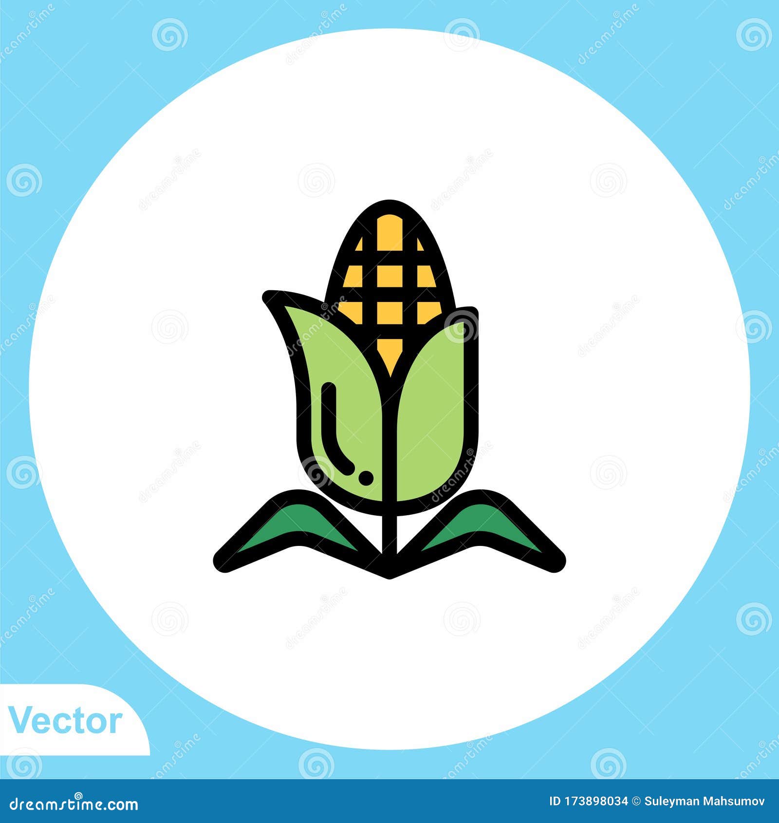 Corn Vector Icon Sign Symbol Stock Illustration - Illustration of ...