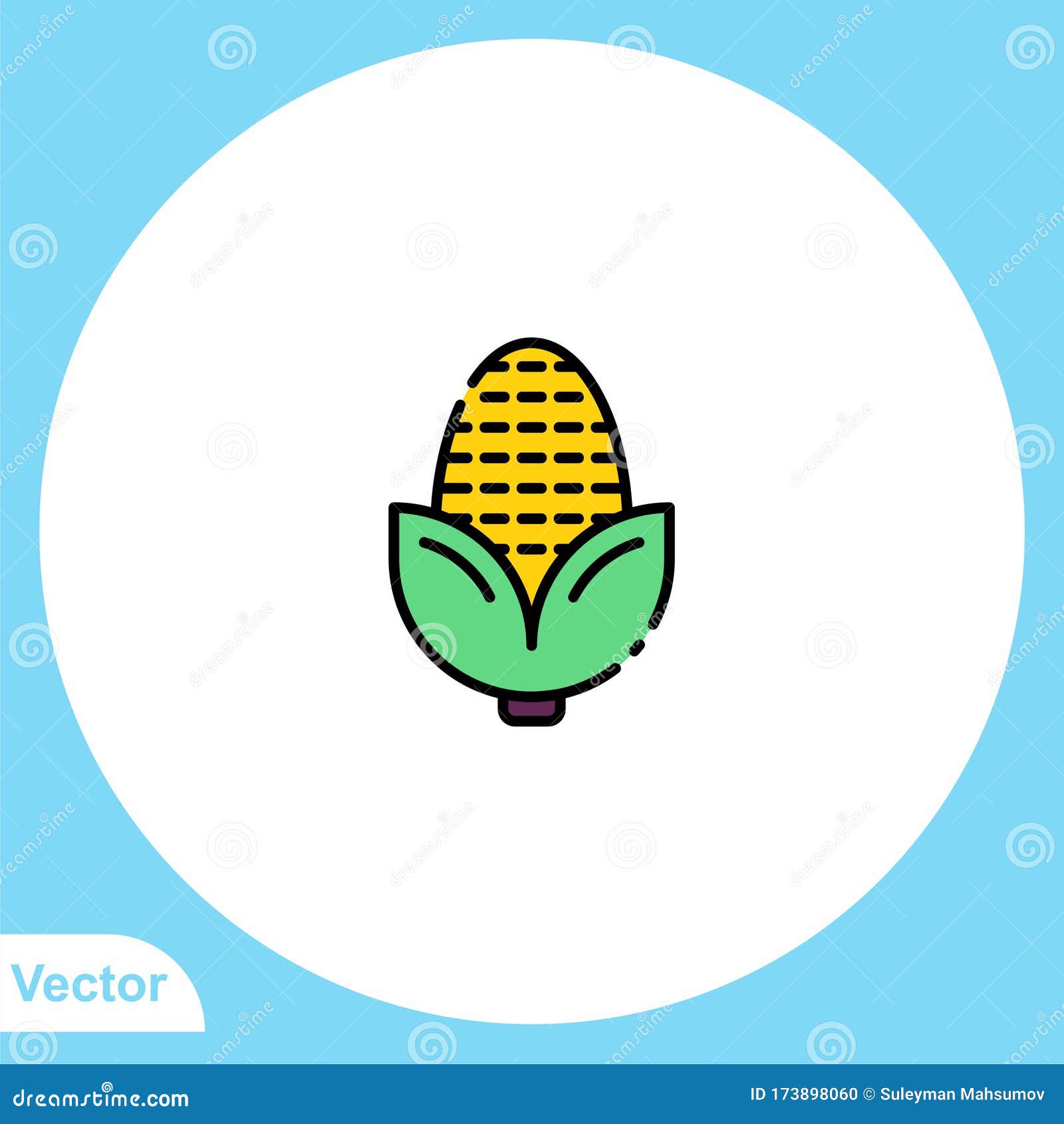 Corn Vector Icon Sign Symbol Stock Illustration - Illustration of flat ...