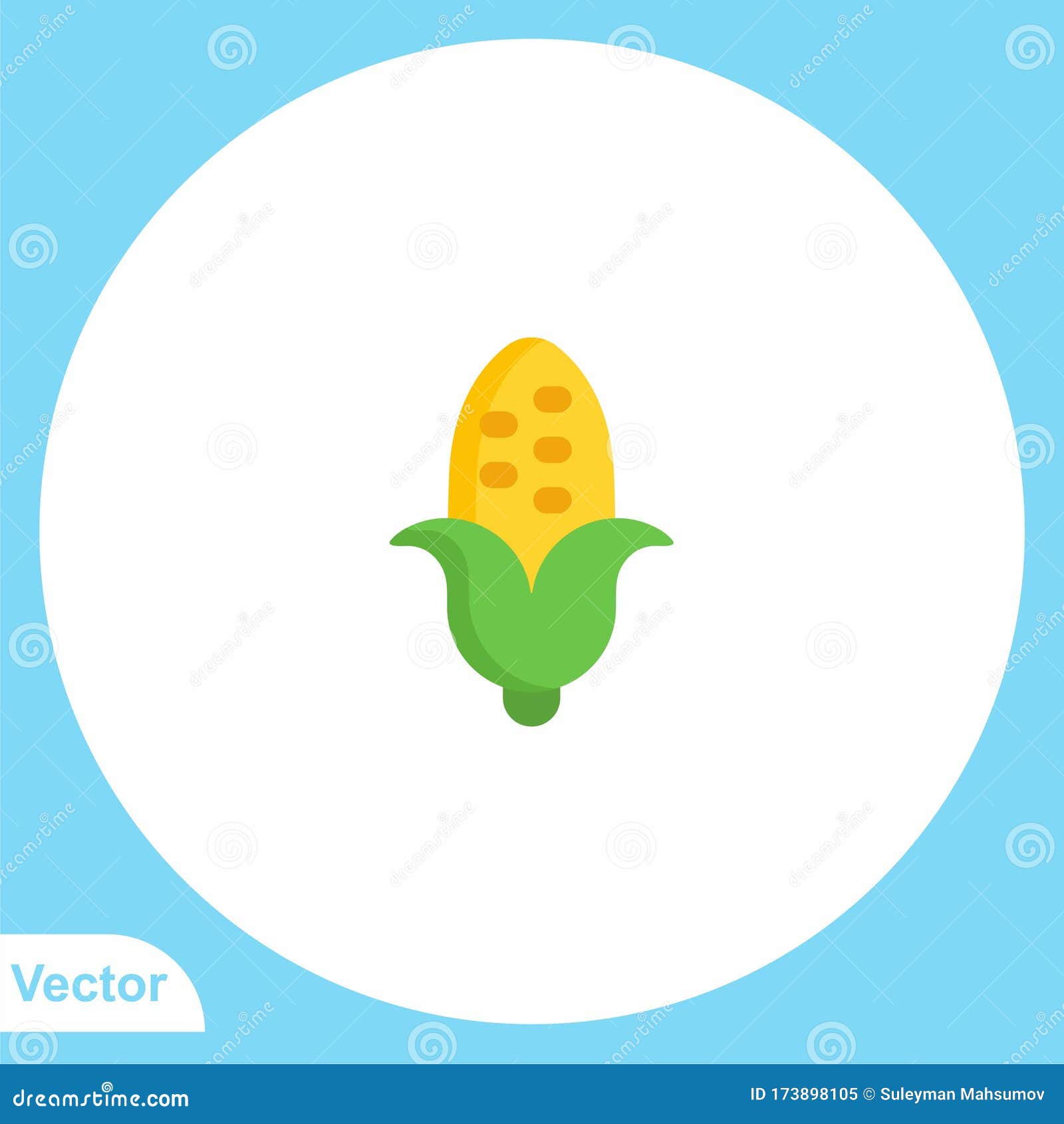 Corn Vector Icon Sign Symbol Stock Vector - Illustration of object ...